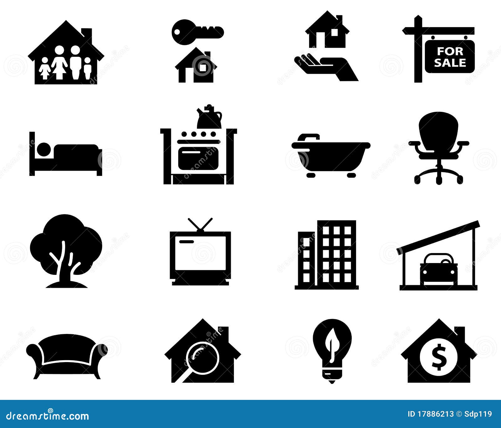 Real estate icons stock illustration. Illustration of estate - 17886213