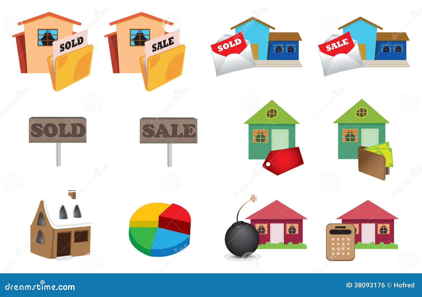 Real estate icons set. stock vector. Illustration of icon - 38093176