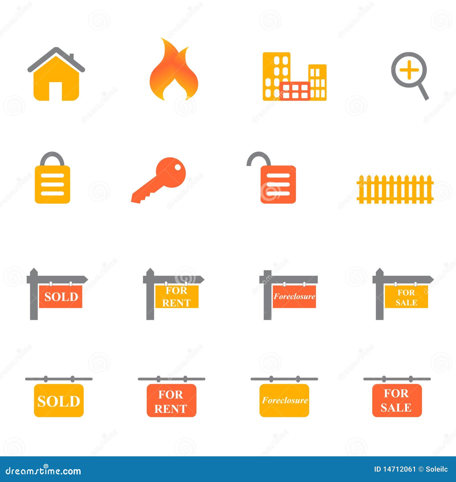 Real Estate Icons and Symbols Stock Vector - Illustration of graphic ...