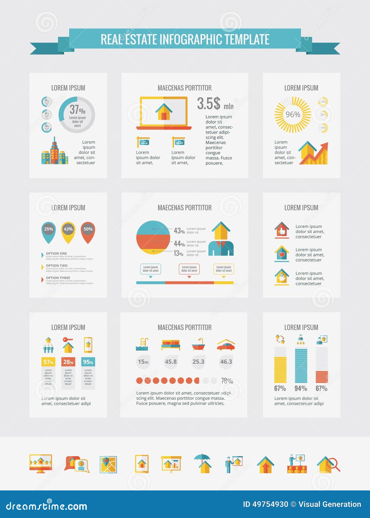 Real Estate Infographic Elements. Stock Vector - Illustration of ...