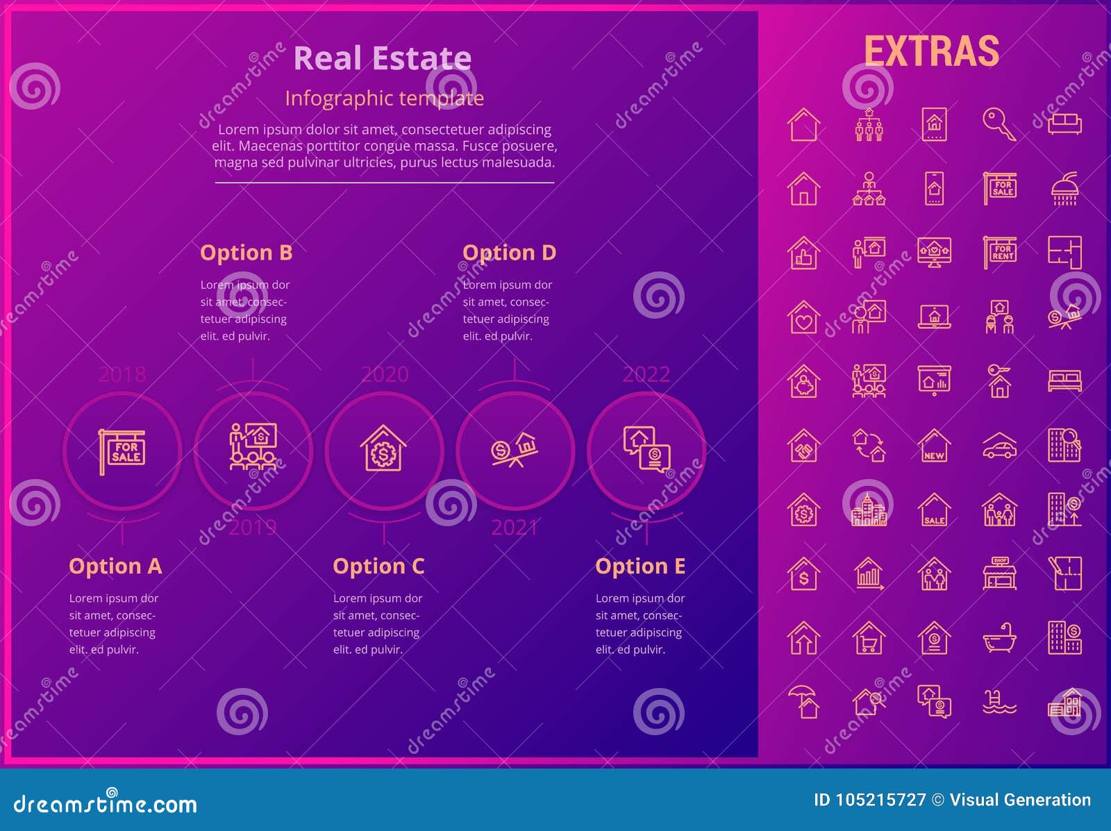 Real Estate Infographic Template, Elements, Icons. Stock Vector ...