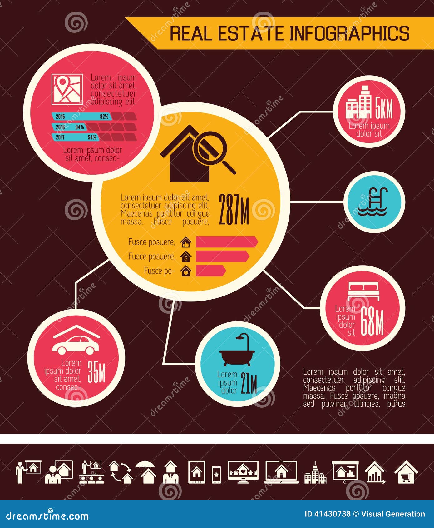 Real Estate Infographics. stock vector. Illustration of label - 41430738