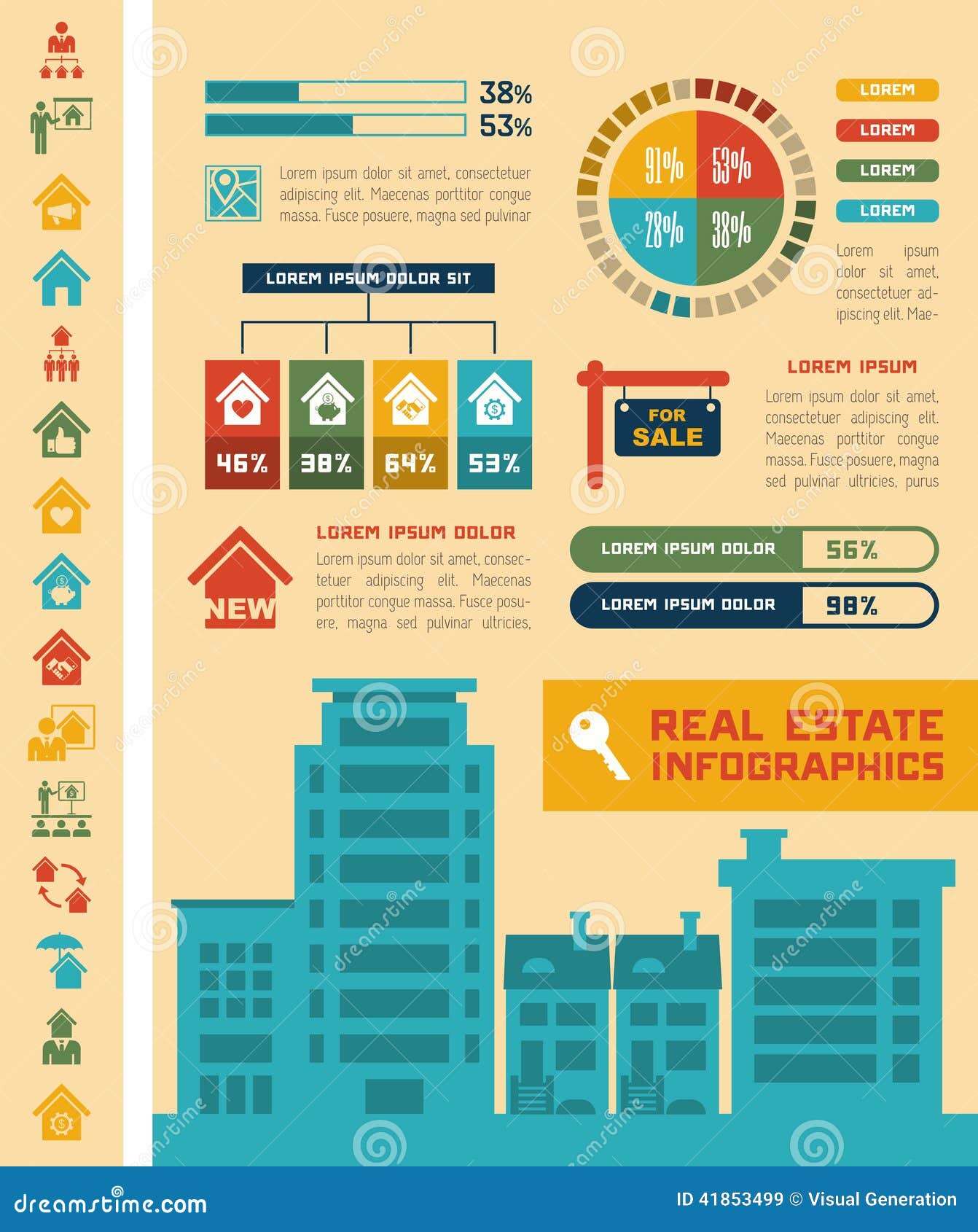 Real Estate Infographics. stock vector. Illustration of icon - 41853499