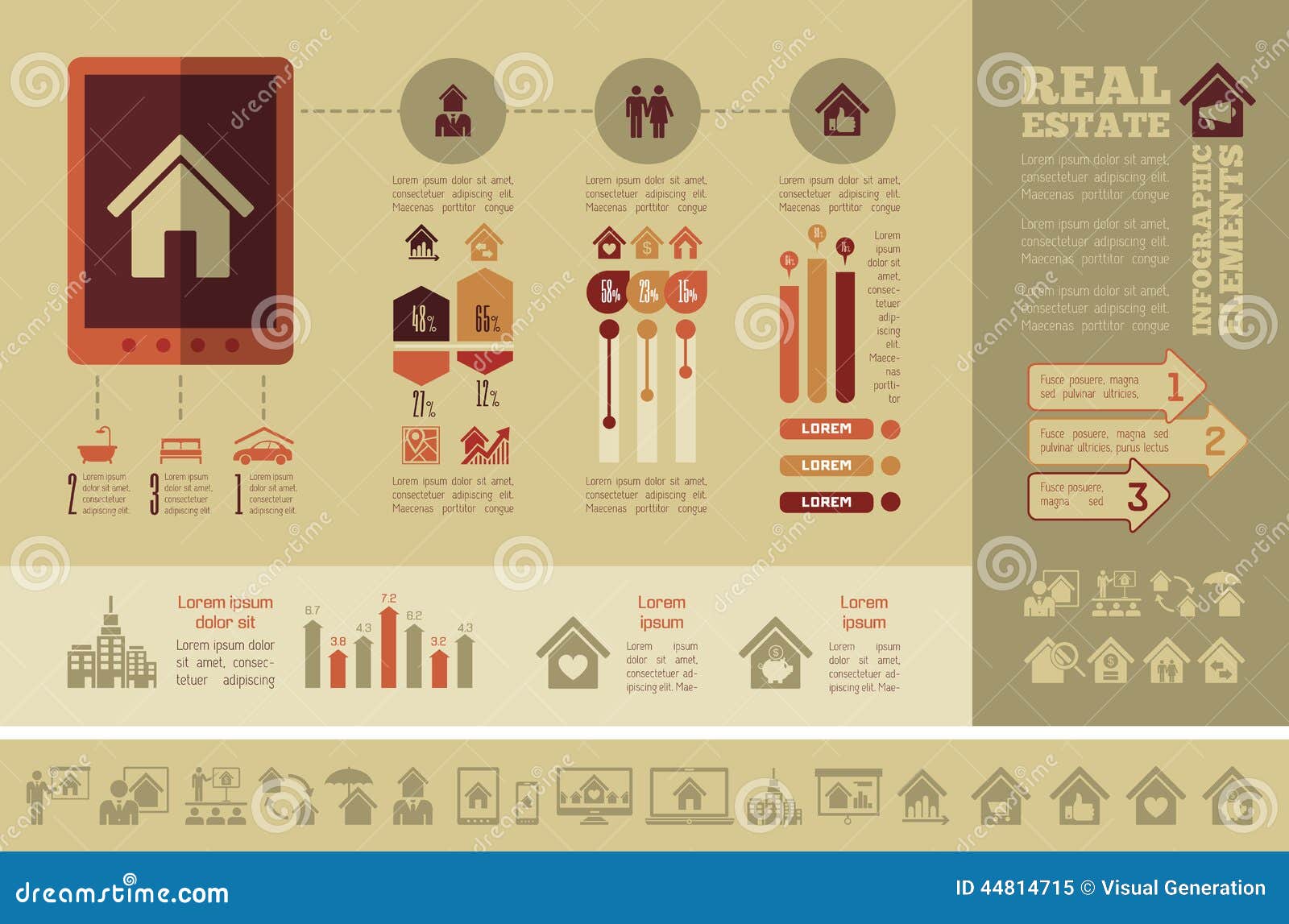 Real Estate Infographics. stock vector. Illustration of analyzing ...