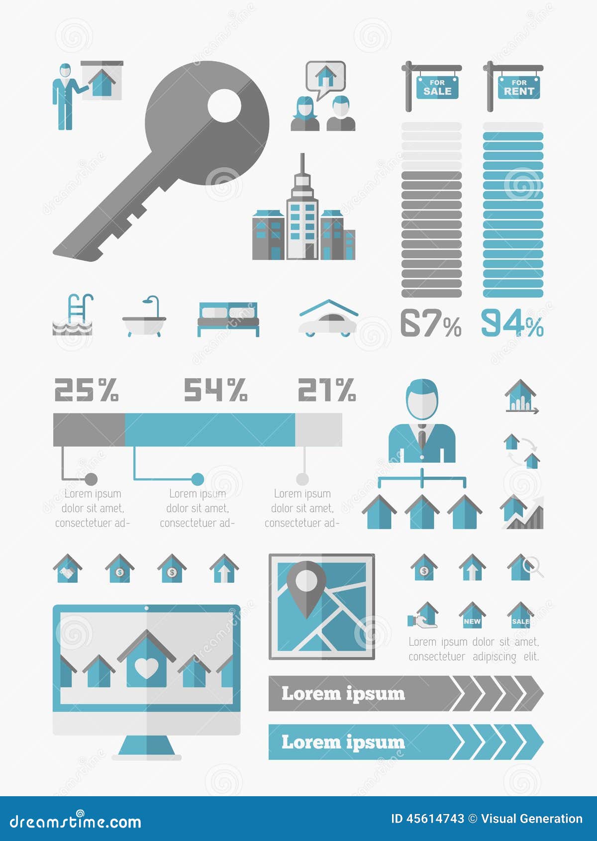 Real Estate Infographics. stock vector. Illustration of finance - 45614743