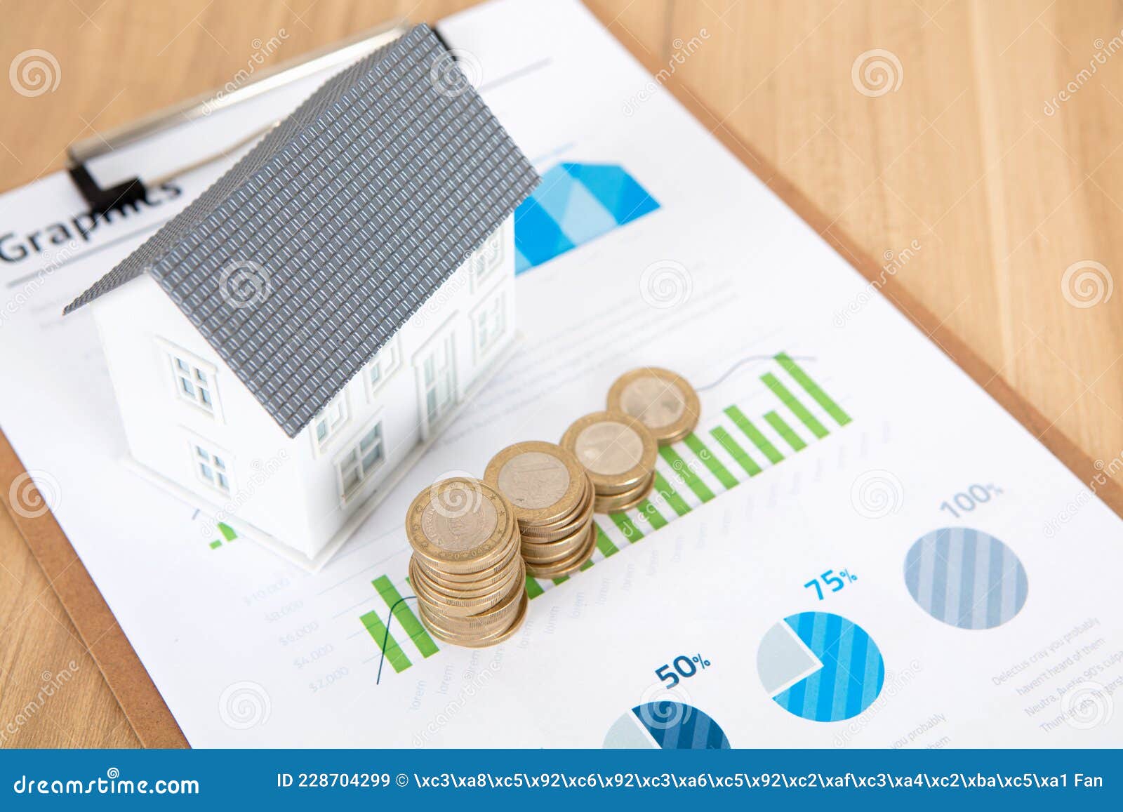 Real Estate Investment Concept on Chart Stock Image - Image of growth ...