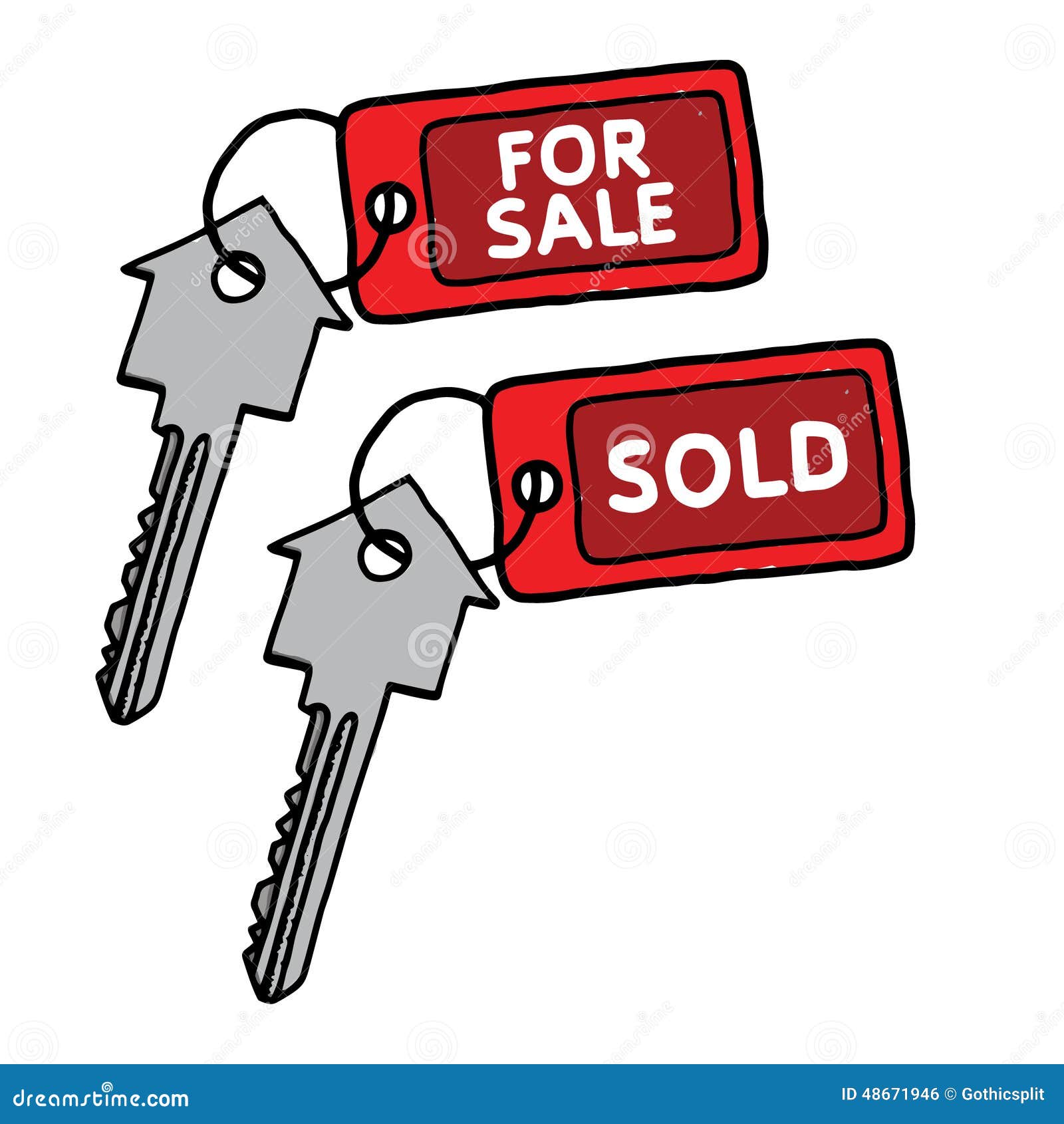 Real Estate keys concept stock vector. Illustration of business - 48671946