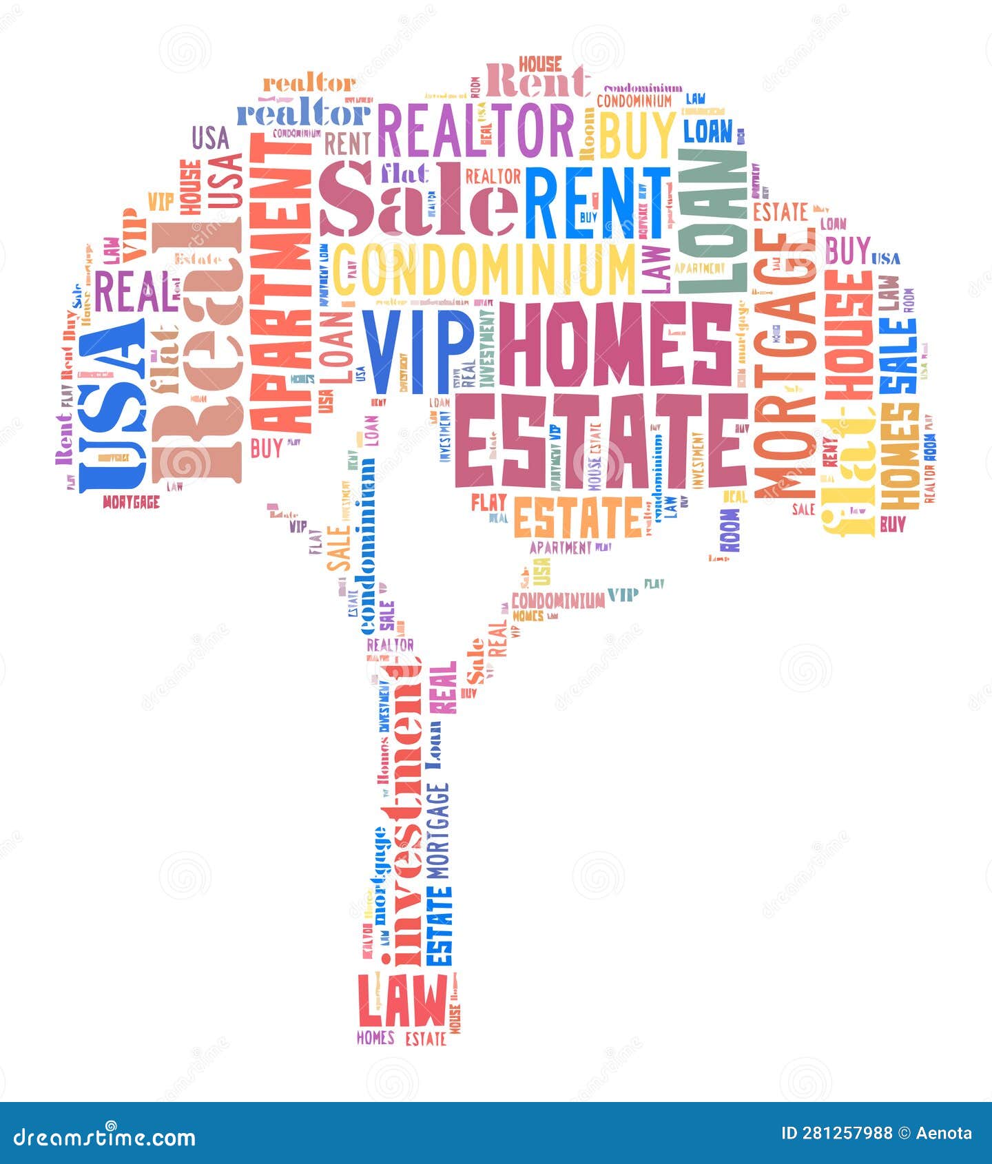 Real Estate Keywords Tag Cloud - Vector Illustration Stock Vector - Illustration of estate ...