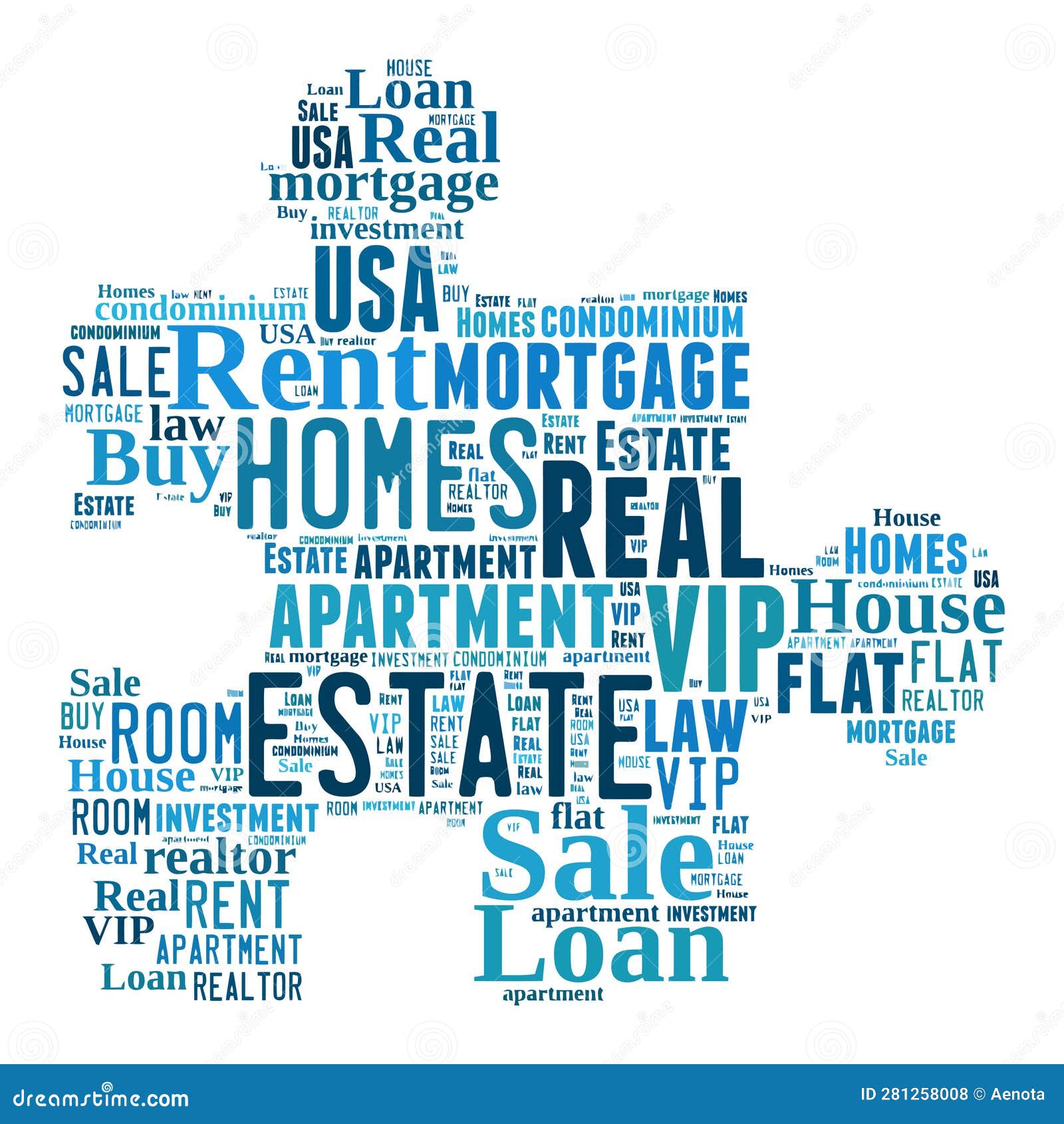 Real Estate Keywords Tag Cloud - Vector Illustration Stock Vector ...