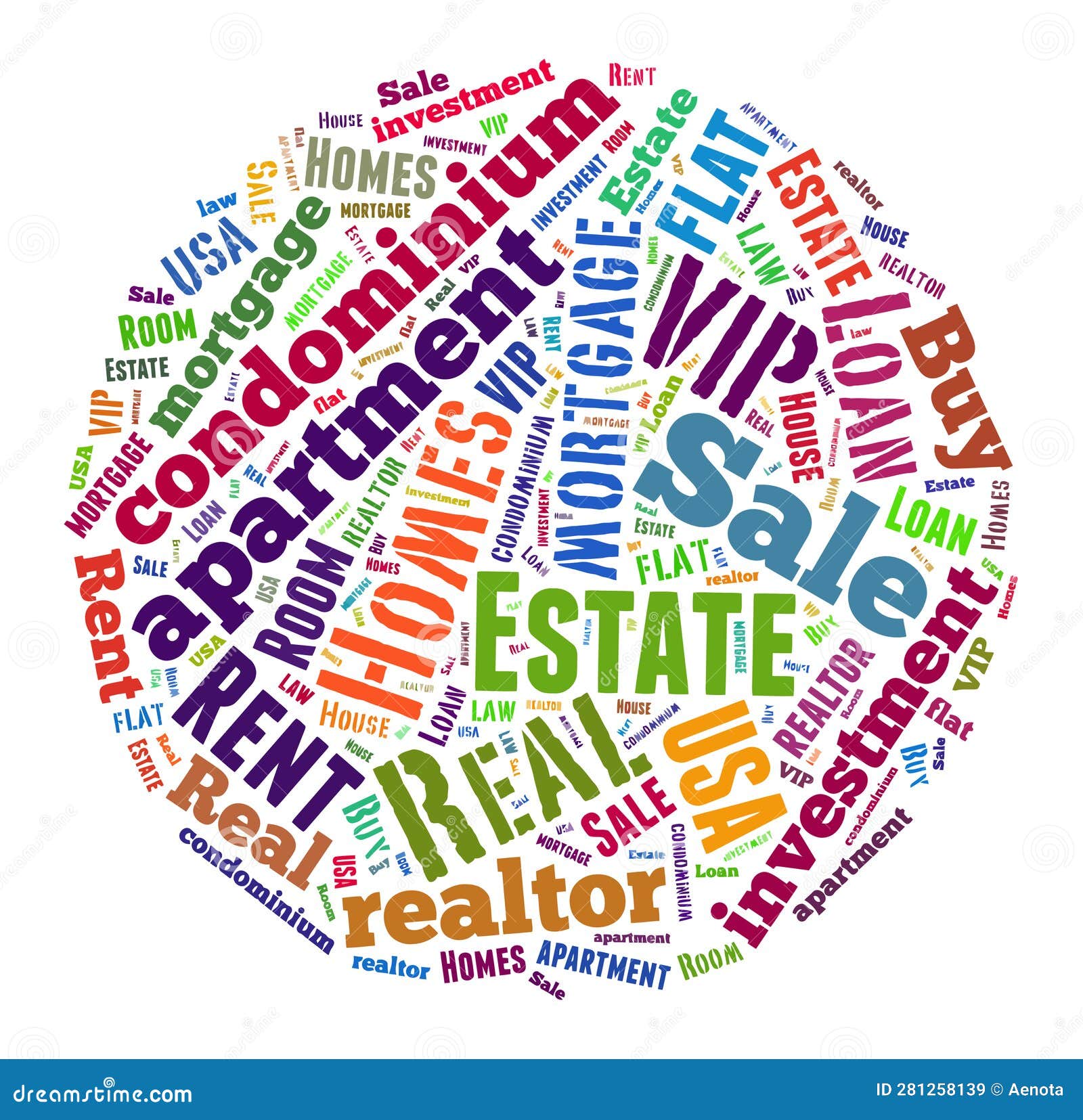 Real Estate Keywords Tag Cloud - Vector Illustration Stock Vector ...