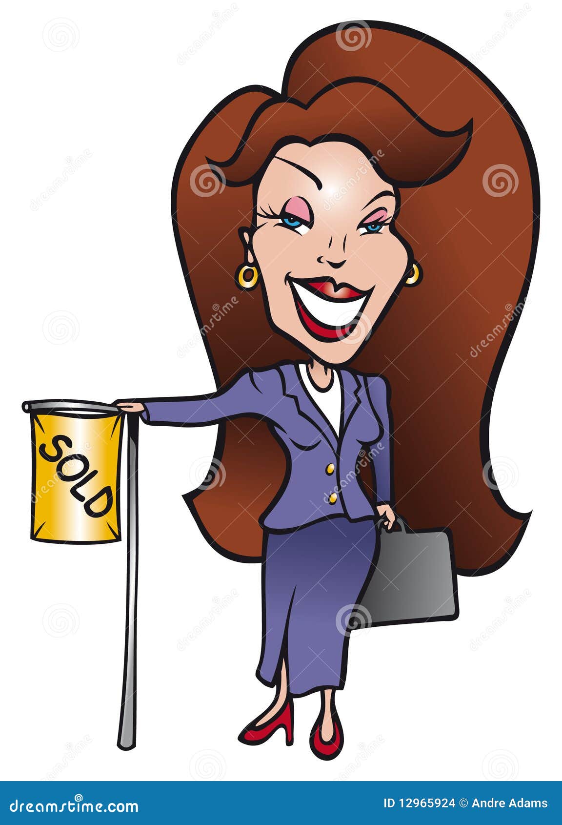 Real estate lady stock vector. Illustration of auction - 12965924