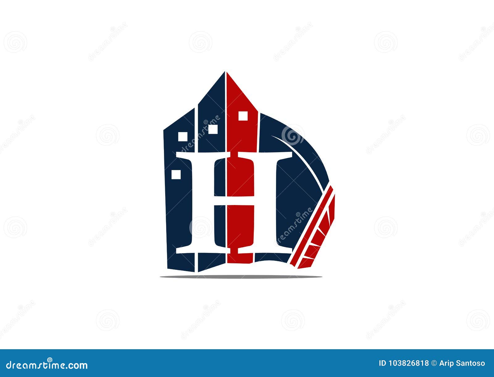 Real Estate letra H ilustración del vector. Ilustración de manera ...