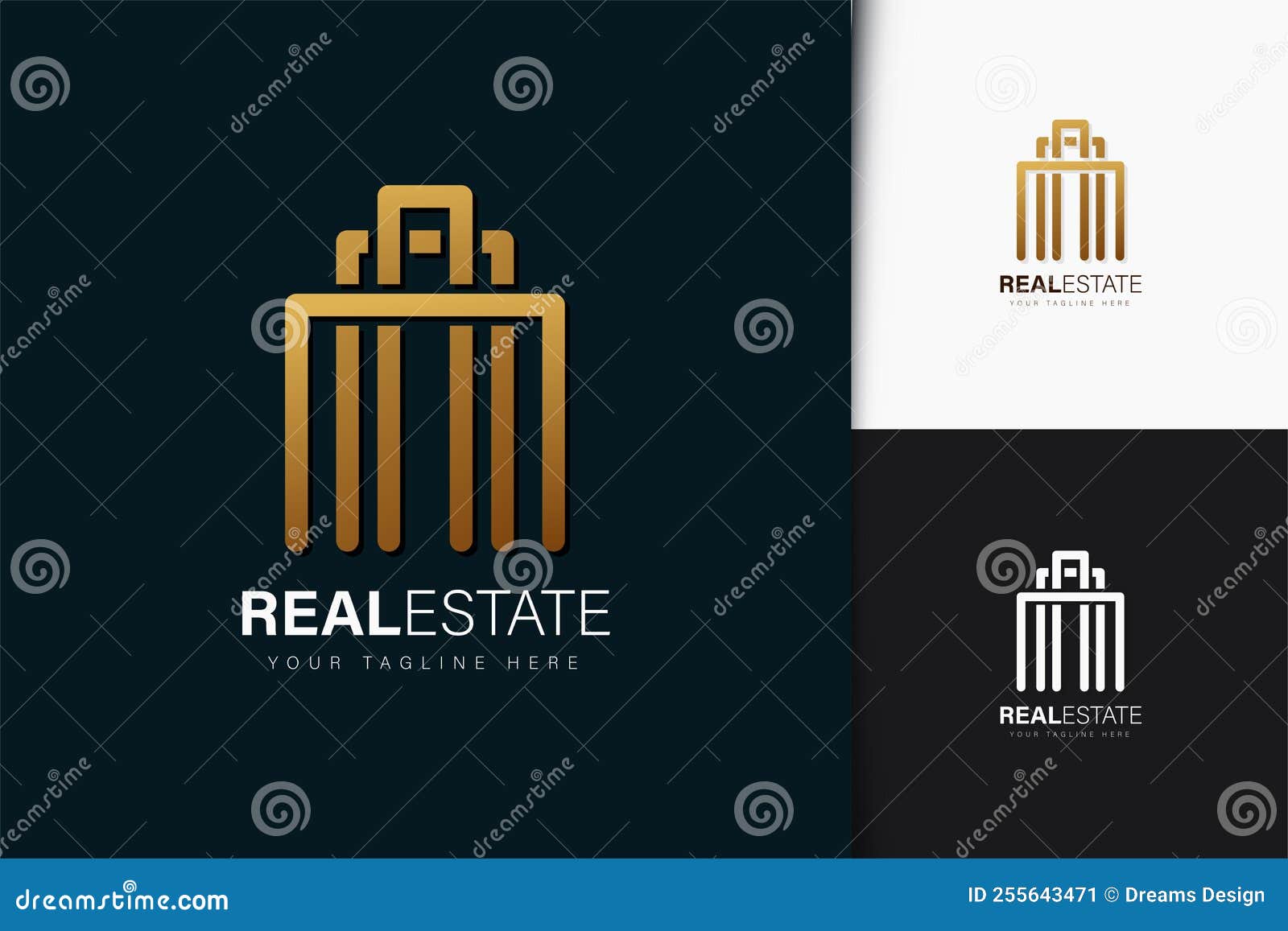 Real Estate Line Logo Design Stock Vector - Illustration of shape ...