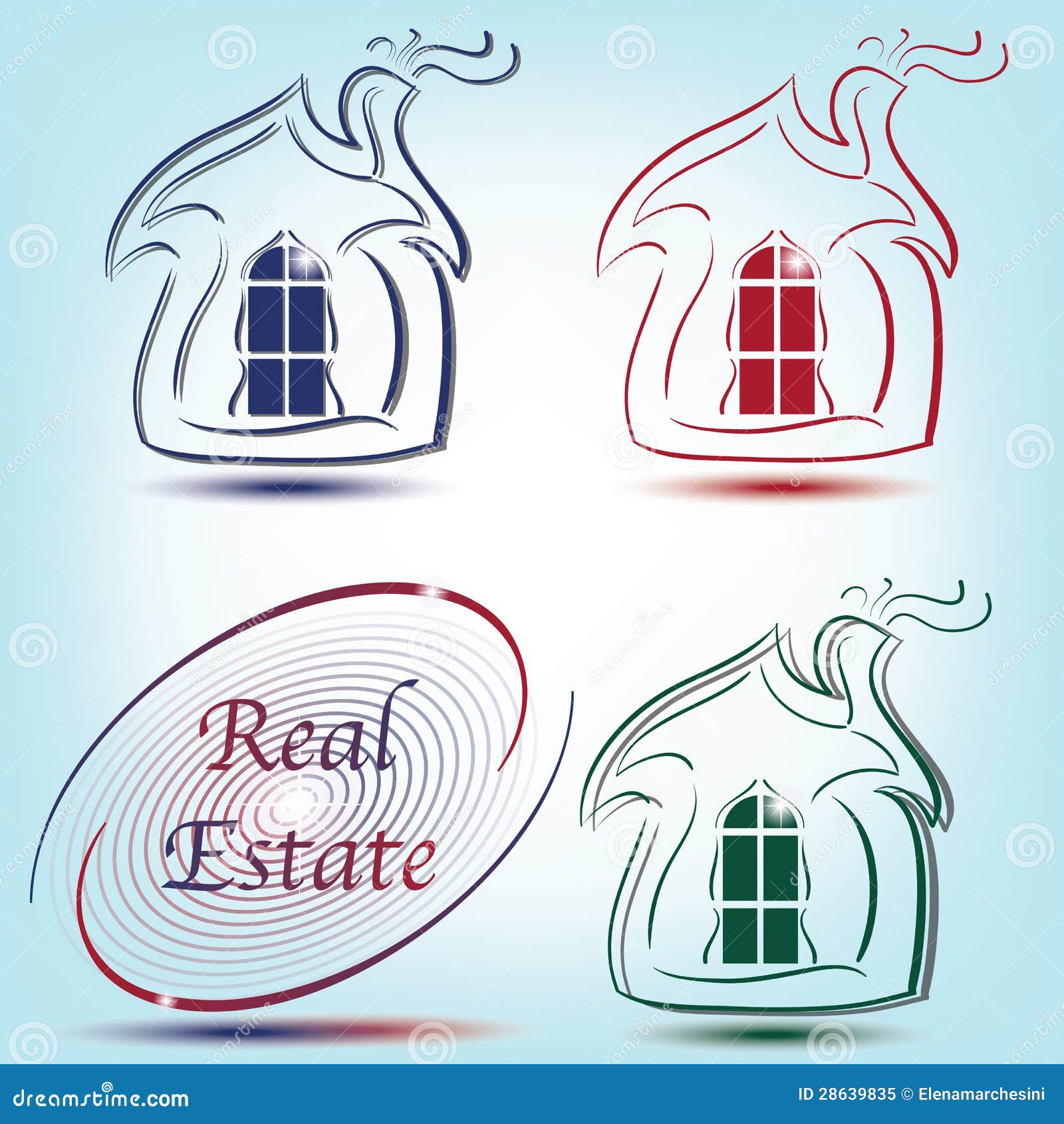 Real Estate Logo and Abstract Symbol with House Stock Vector ...
