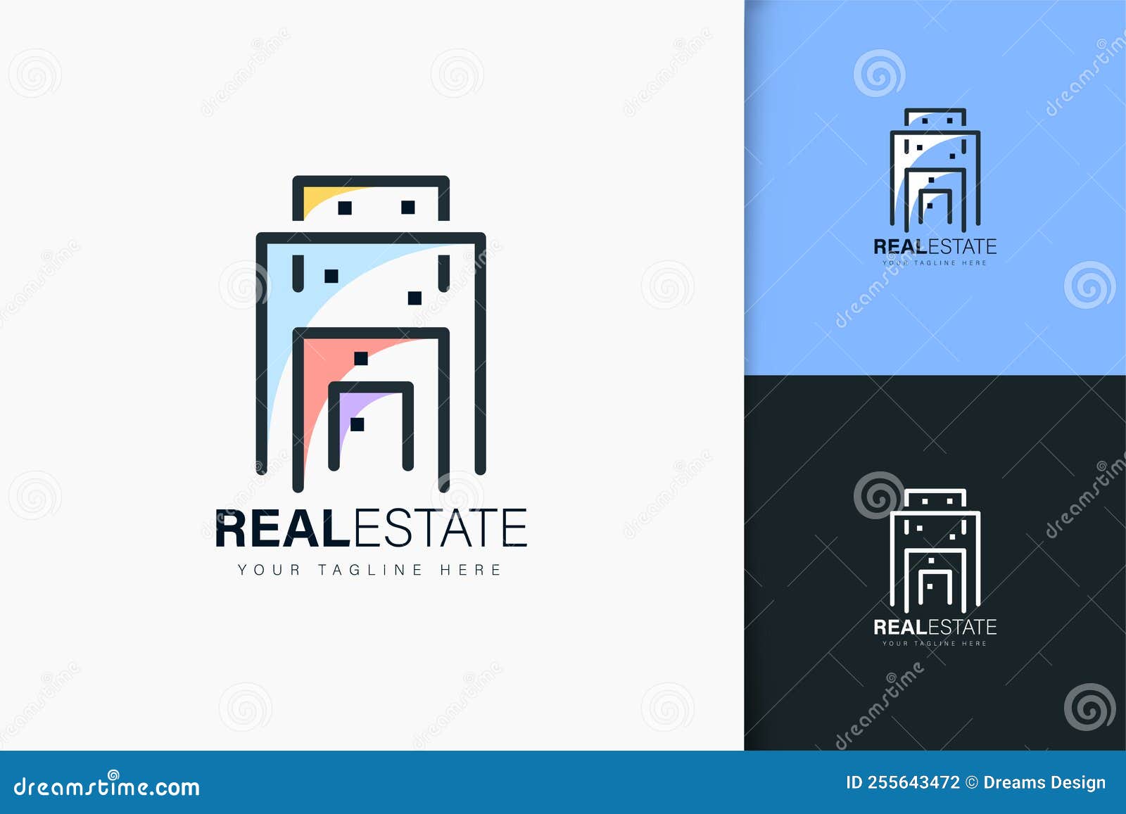 Real Estate Logo Design Linear Style Stock Vector - Illustration of ...