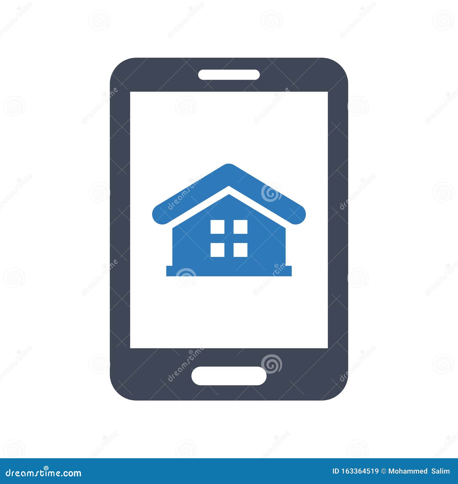 Real Estate, Mobile App Icon Stock Vector - Illustration of phone ...