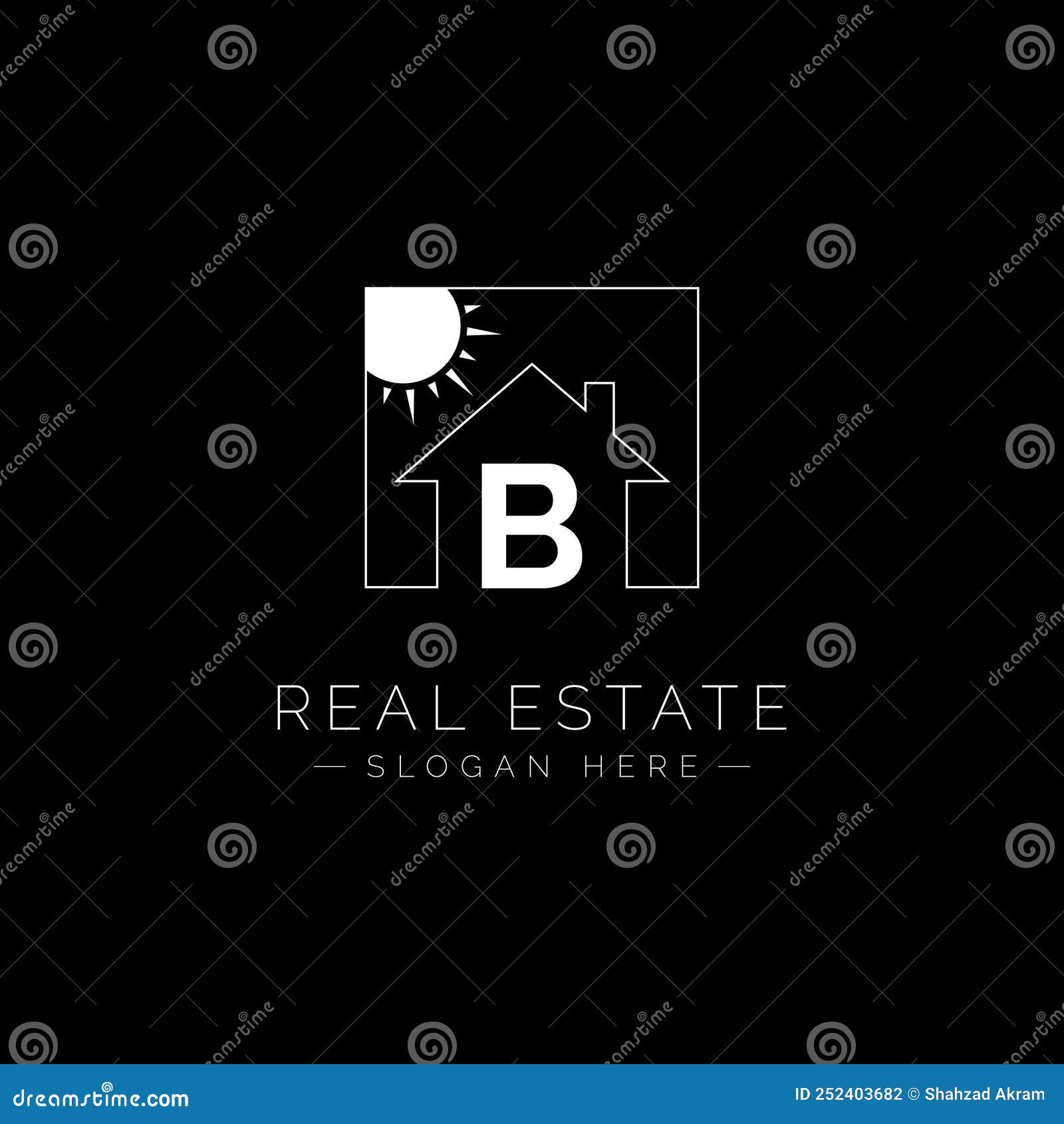 Real Estate Logo for Letter B - Home and House Icon with Letter B for ...