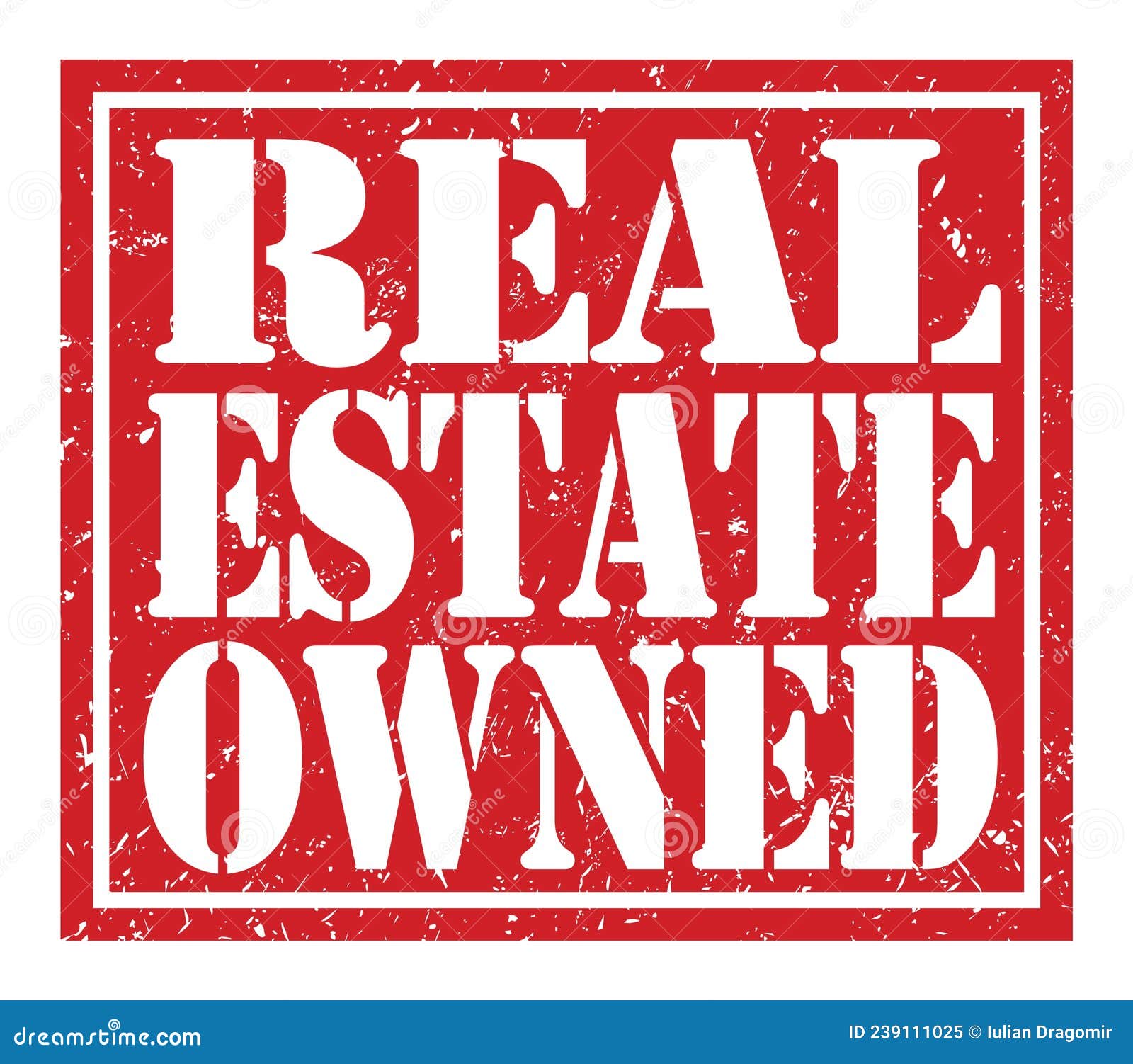 REAL ESTATE OWNED, Text Written on Red Stamp Sign Stock Illustration ...