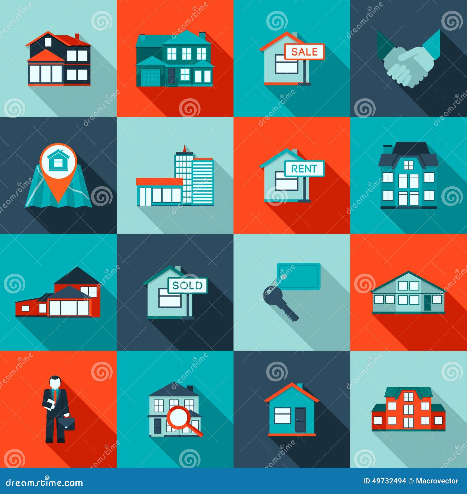 Real Estate-Pictogram vector illustratie. Illustration of ...