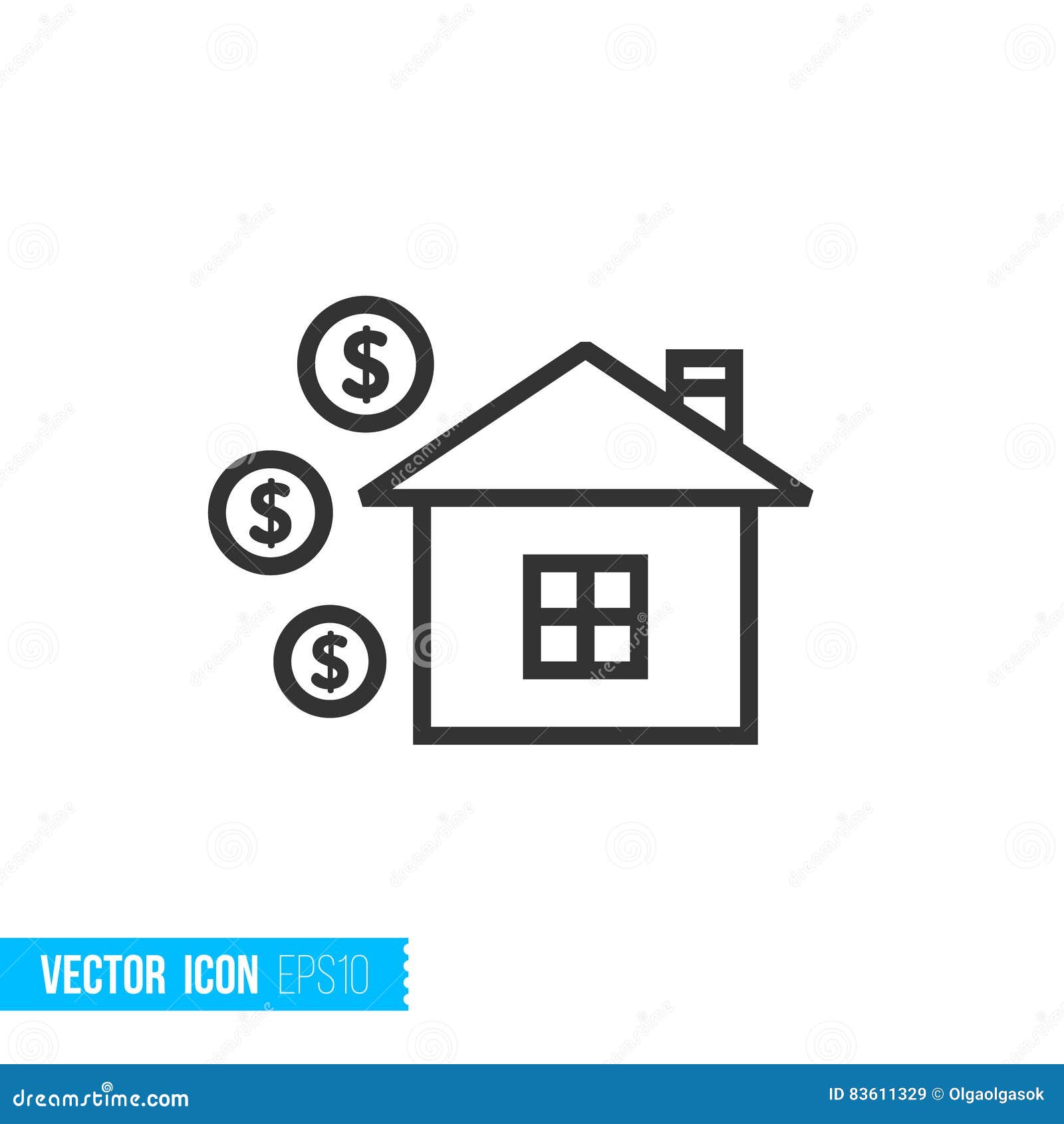 Real Estate-Pictogram vector illustratie. Illustration of huur - 83611329