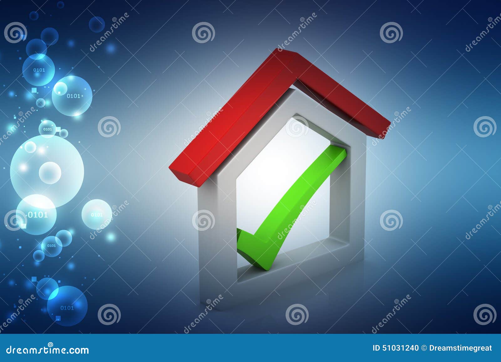 Real Estate Property with Check Mark Stock Illustration - Illustration ...