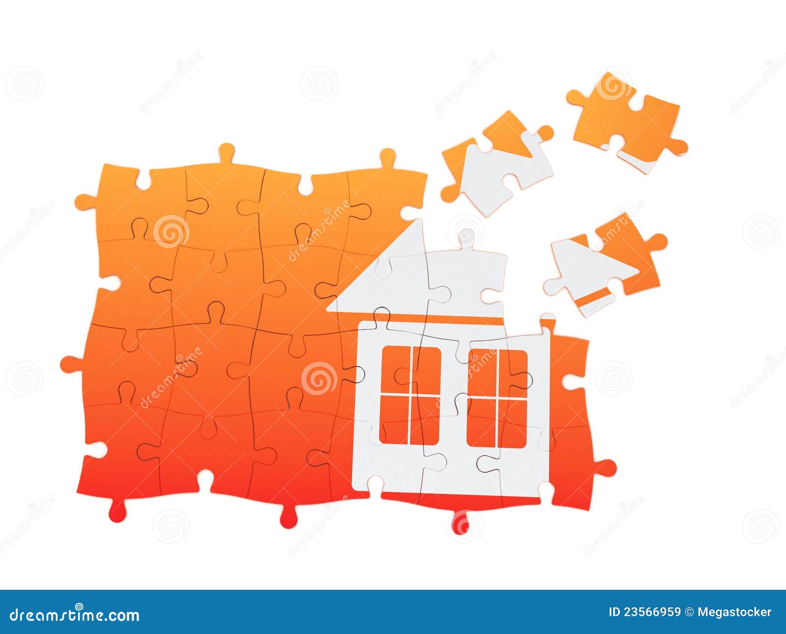 Real Estate Puzzle stock illustration. Illustration of render - 23566959