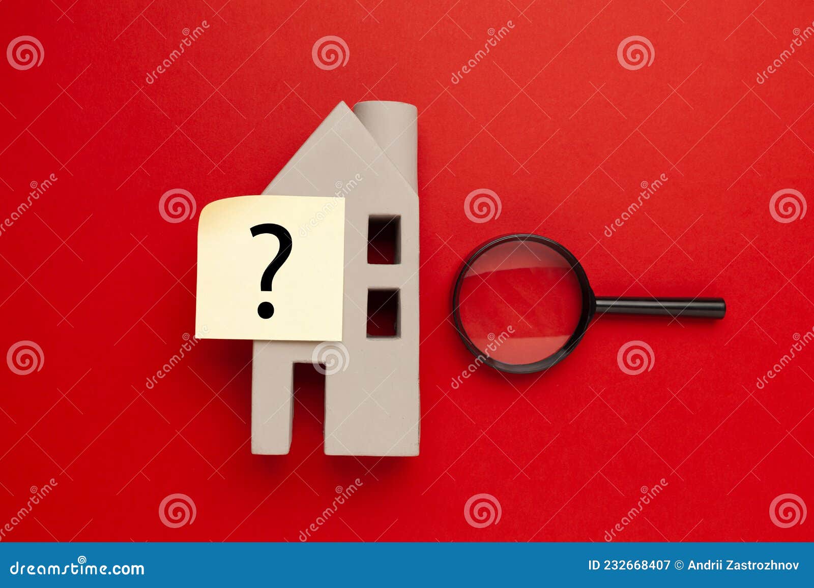 Real Estate and Question Mark on a Red Background. Home Inspection and ...