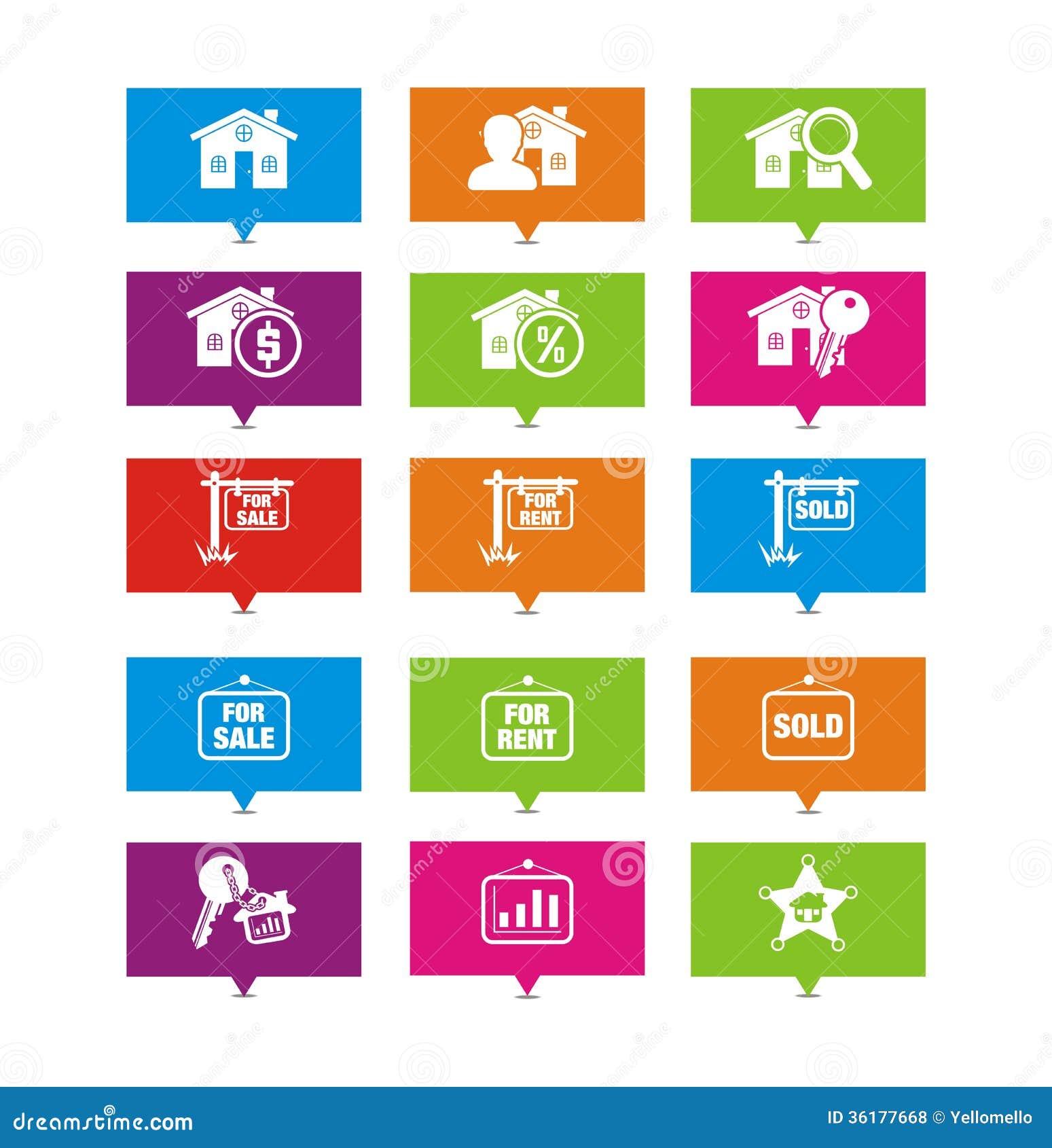 Real Estate Rectangle Pointers Stock Illustration - Illustration of ...