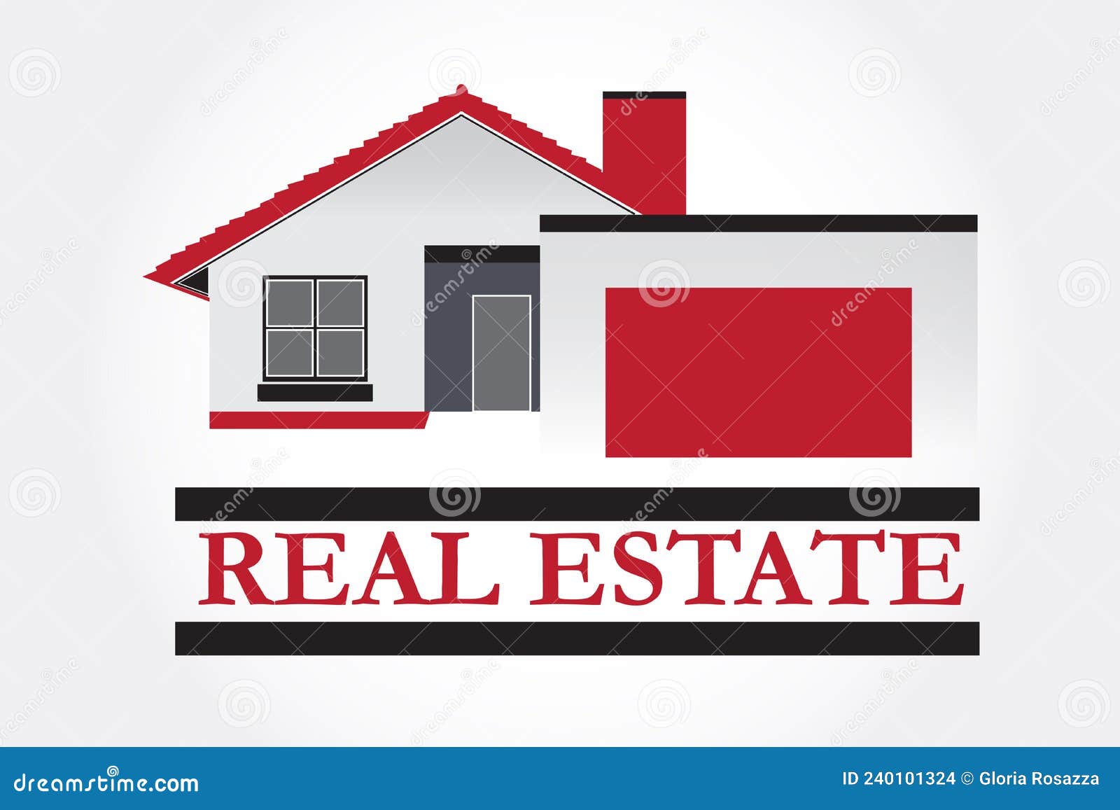 Real estate red house logo stock vector. Illustration of brand - 240101324