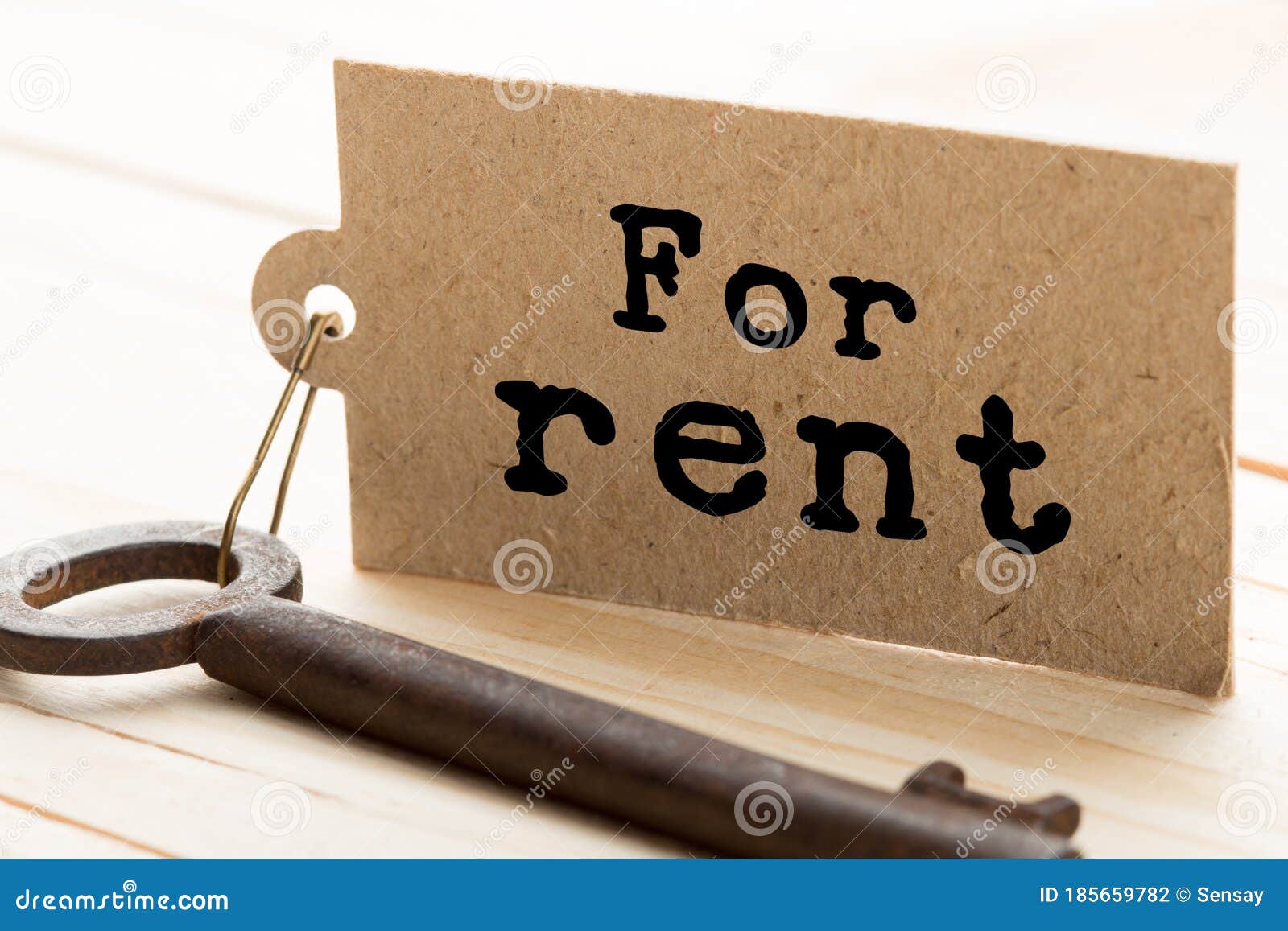 Real Estate Rent Concept - Old Key with Tag Stock Photo - Image of ...