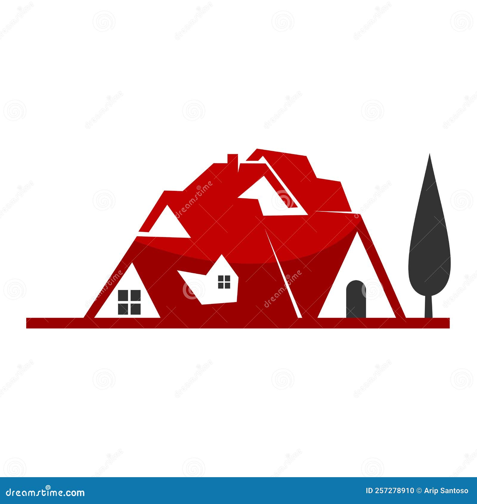 Real Estate Rooftop Home Logo Template Isolated Stock Vector ...