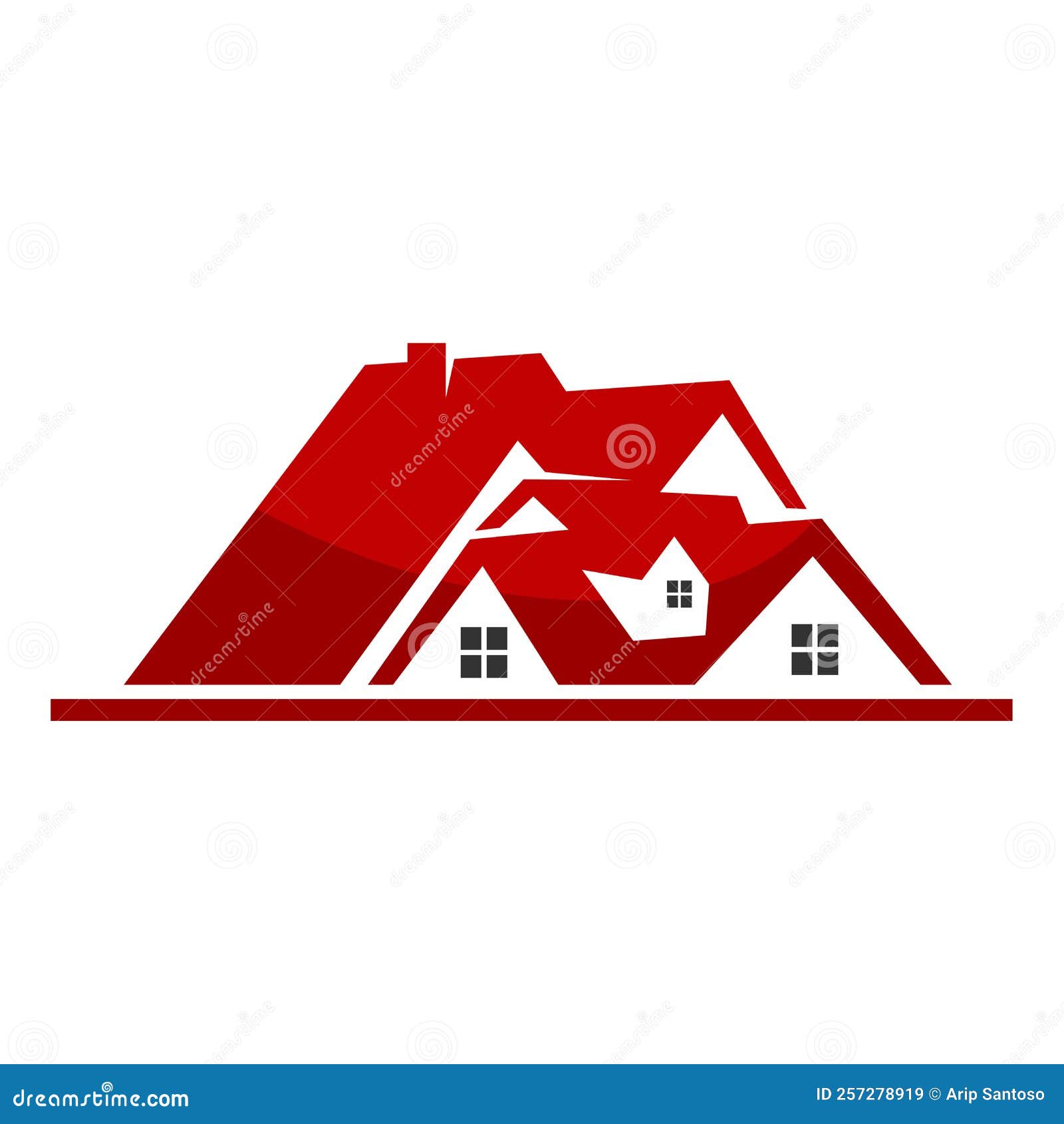 Real Estate Rooftop Home Logo Template Isolated Stock Vector ...