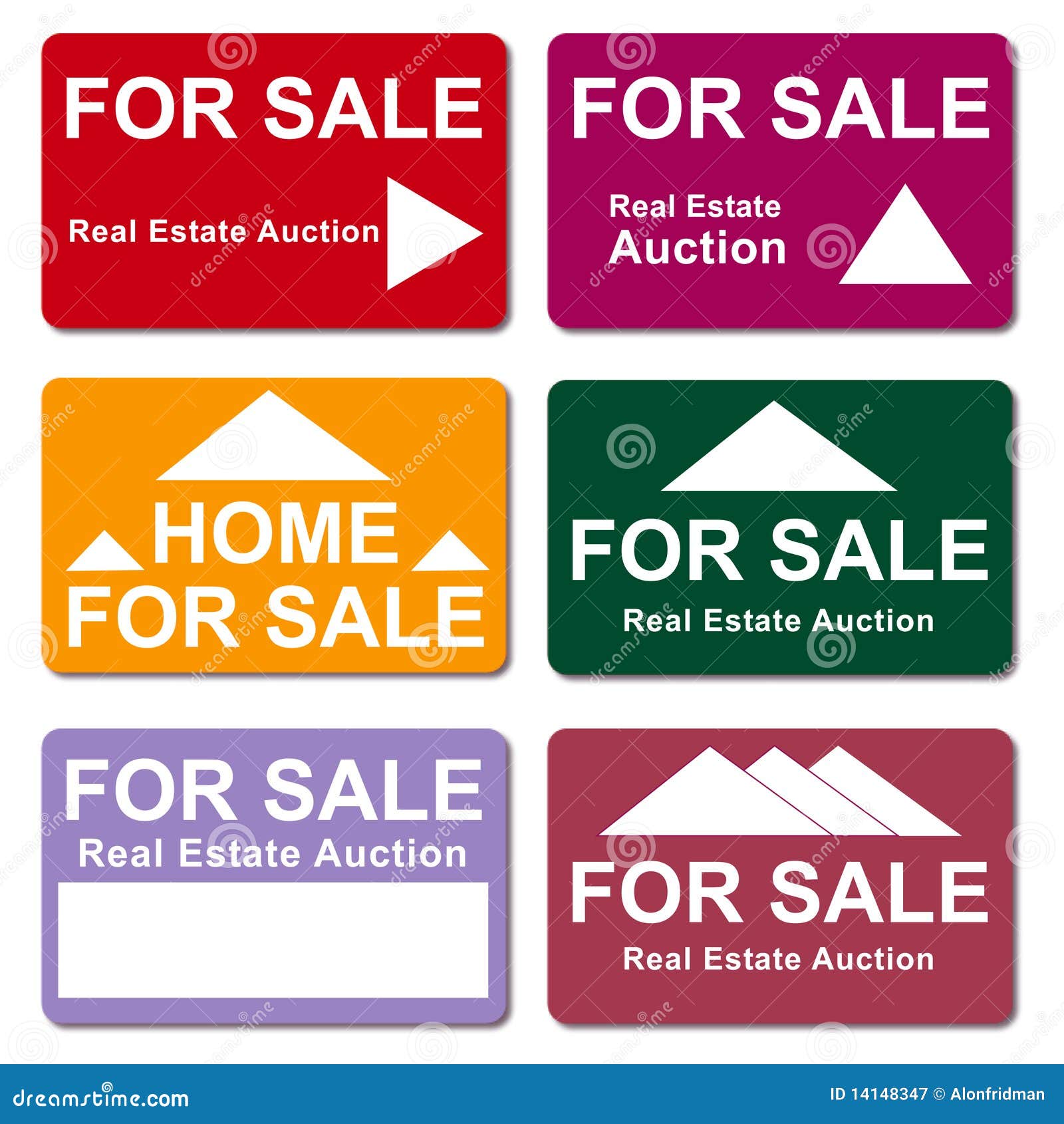 Real Estate sale signs stock illustration. Illustration of selling ...