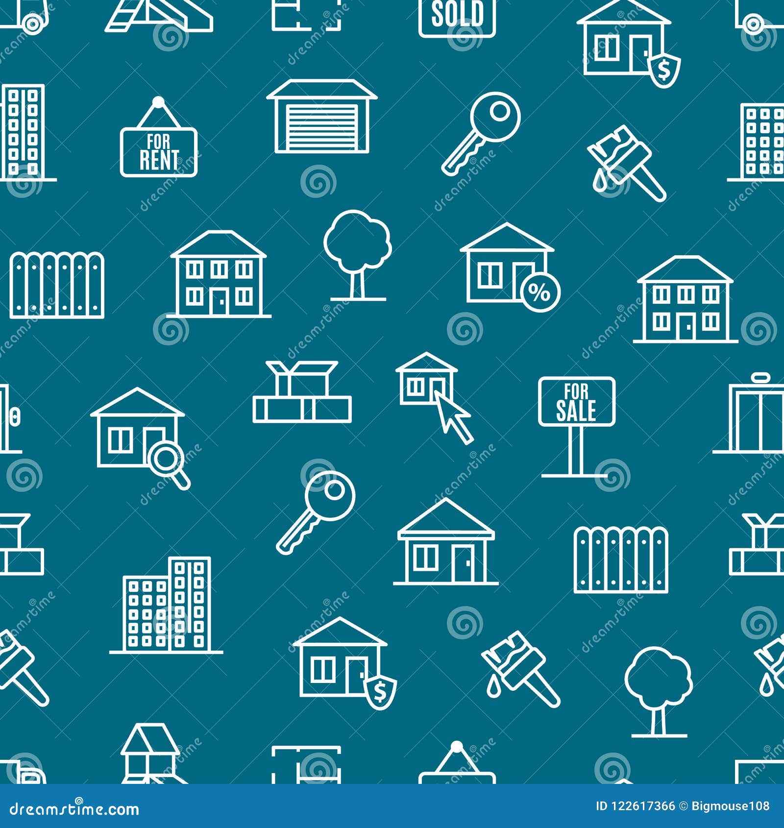 Real Estate Seamless Pattern Background. Vector Stock Vector ...
