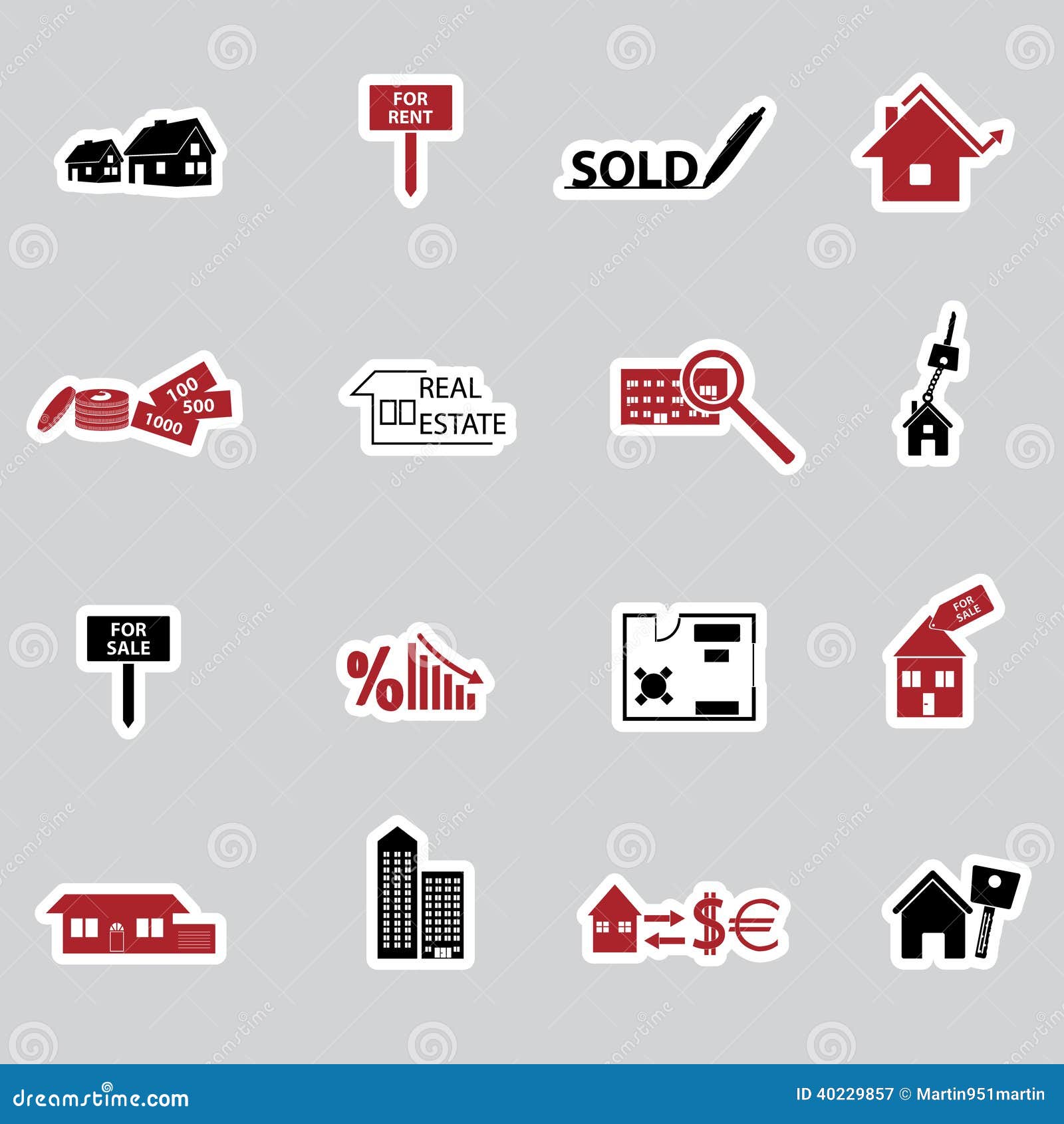 Set Stickers Property Value, Real Estate Appraisal Theme. Tiny ...