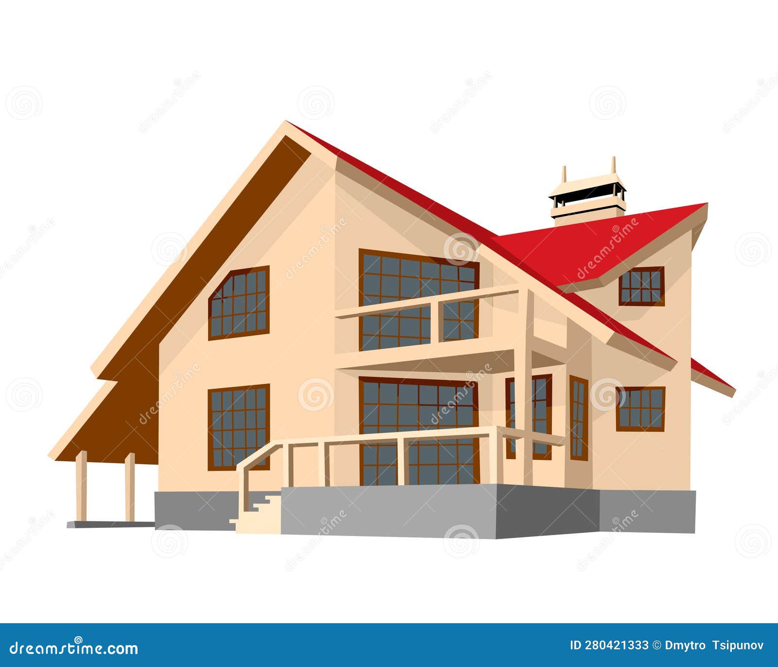 Real Estate. Stylized Drawing of a Cottage Home Stock Vector ...