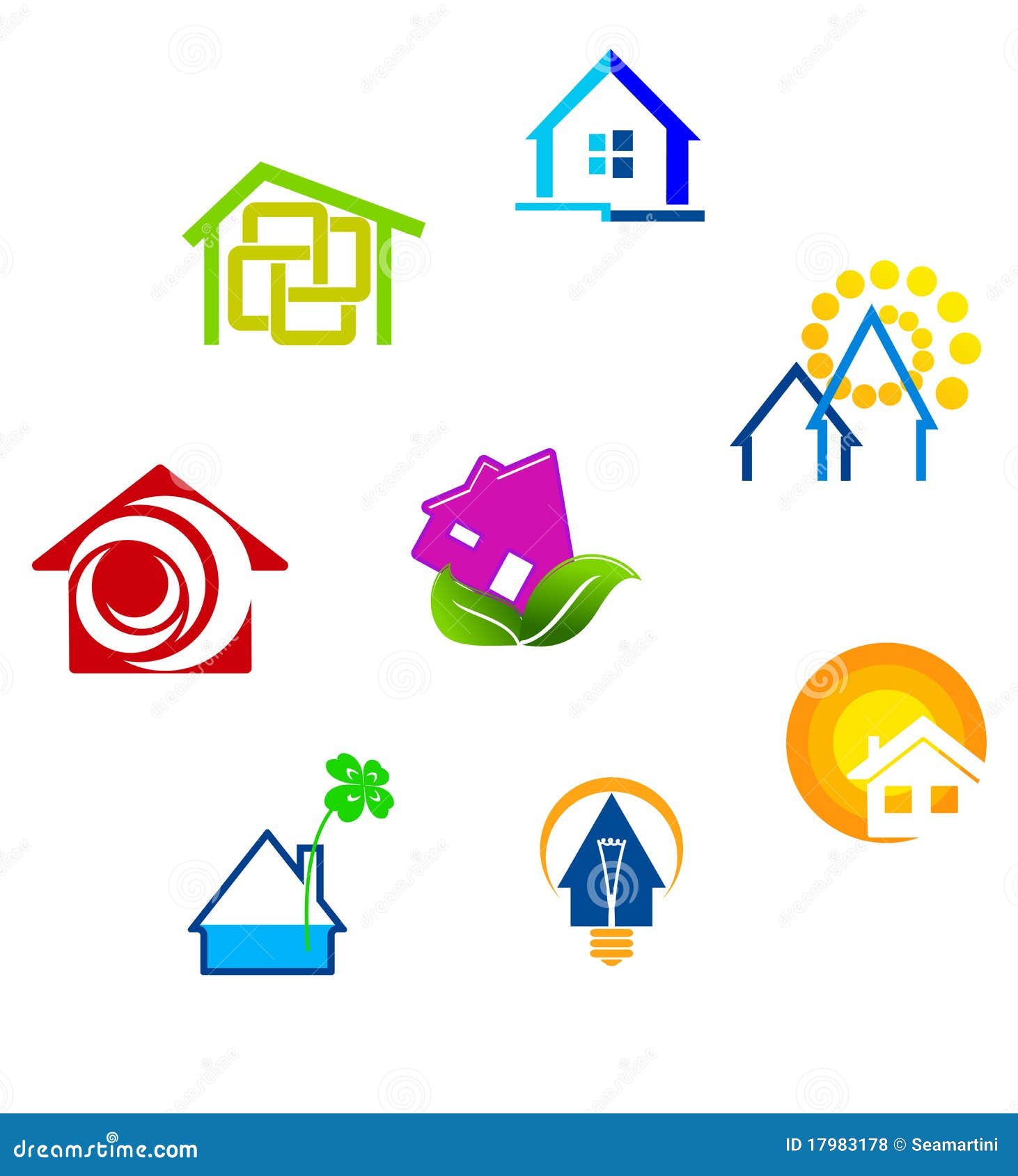 Real estate symbols stock vector. Illustration of exterior - 17983178