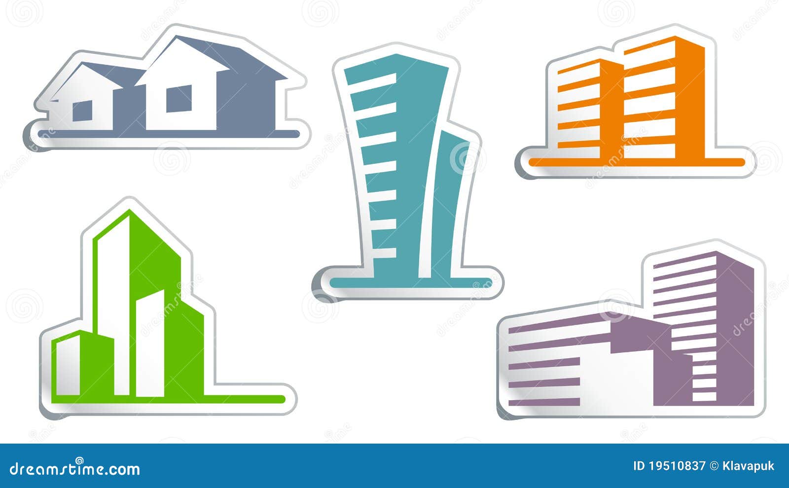 Real estate symbols stock vector. Illustration of city - 19510837