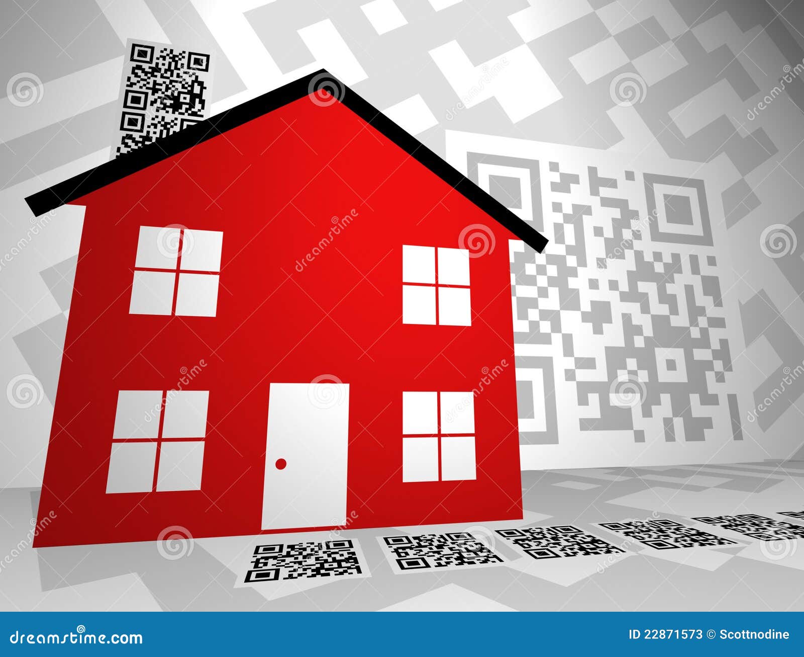 Real Estate Themed QR Codes Concept Design 2 Stock Illustration ...