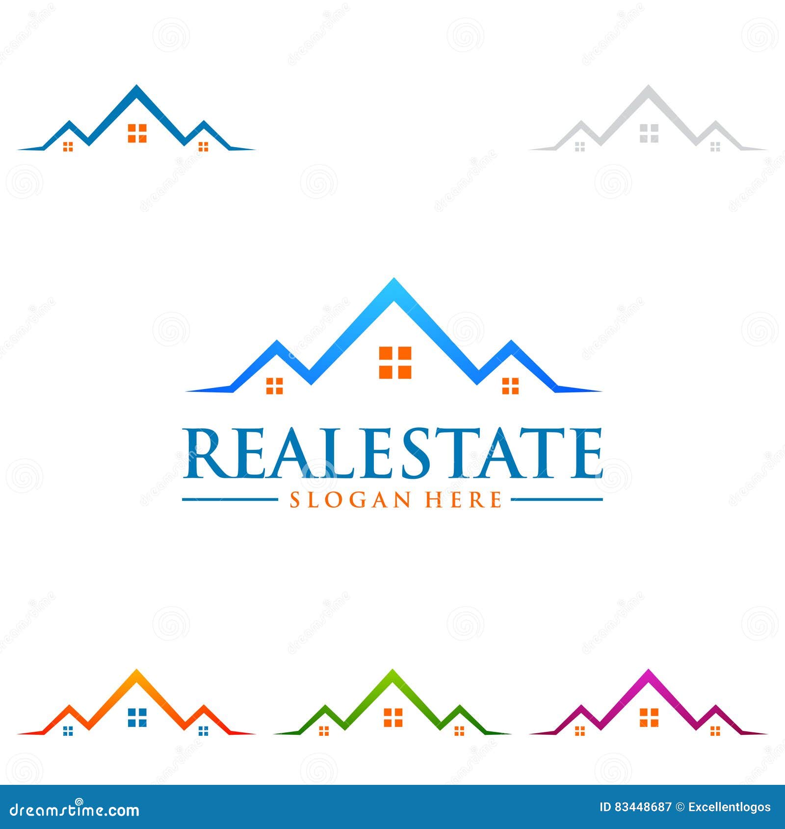Real Estate Vector Logo Design with Home Shape Stock Vector ...