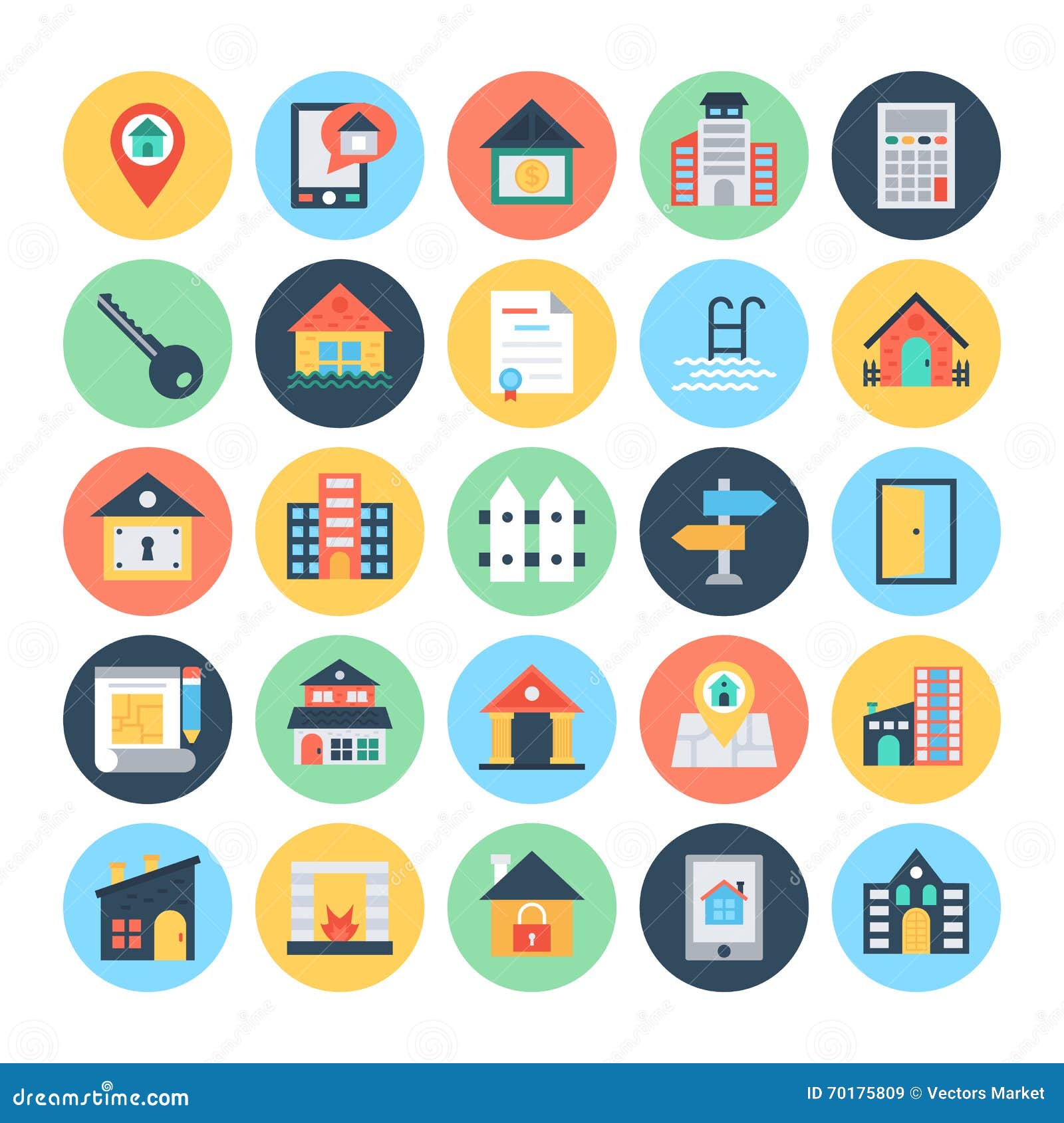 Real Estate Vector Los Iconos 2 Stock de ilustración - Ilustración de ...