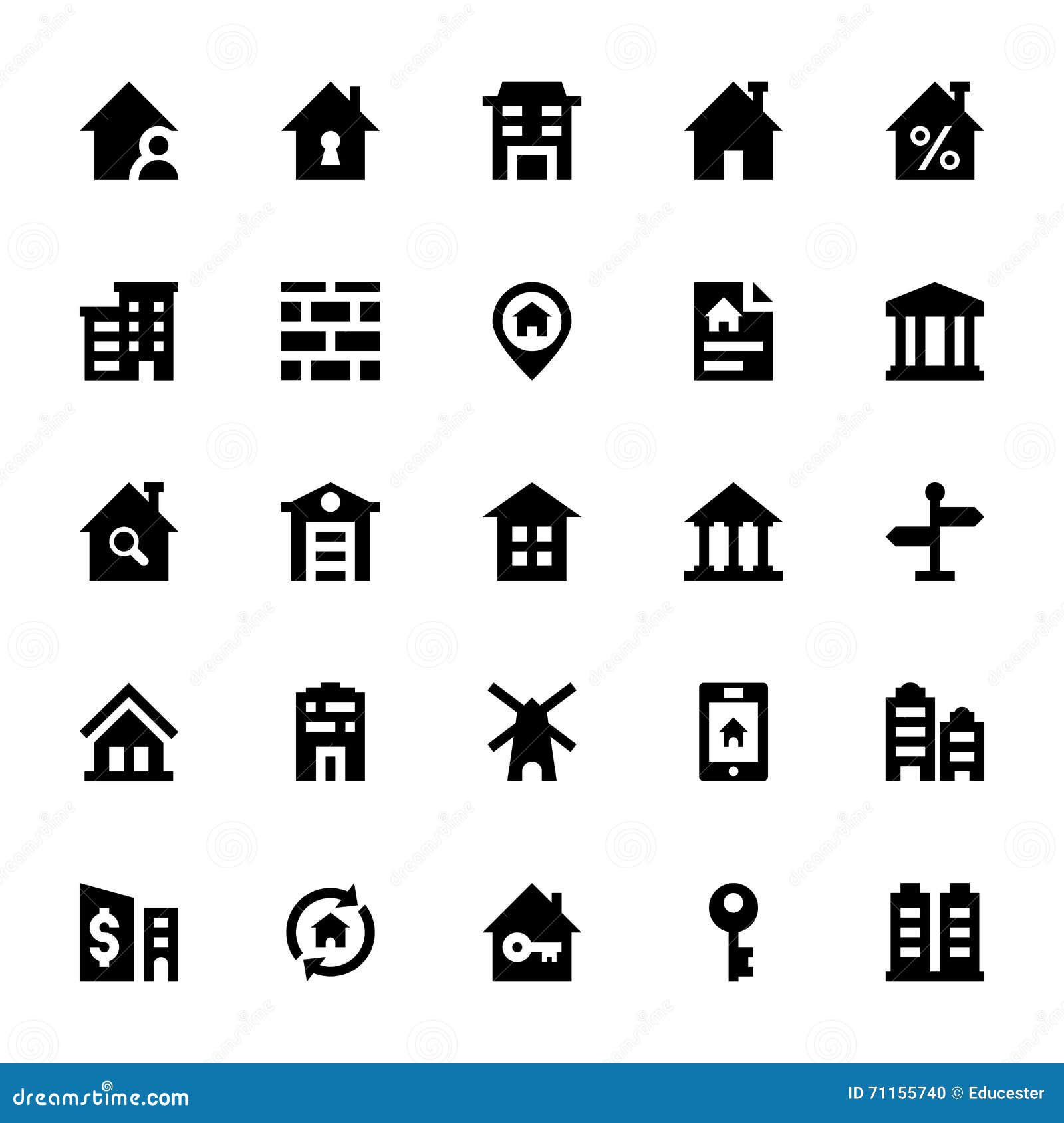 Real Estate Vector Los Iconos 1 Stock de ilustración - Ilustración de ...