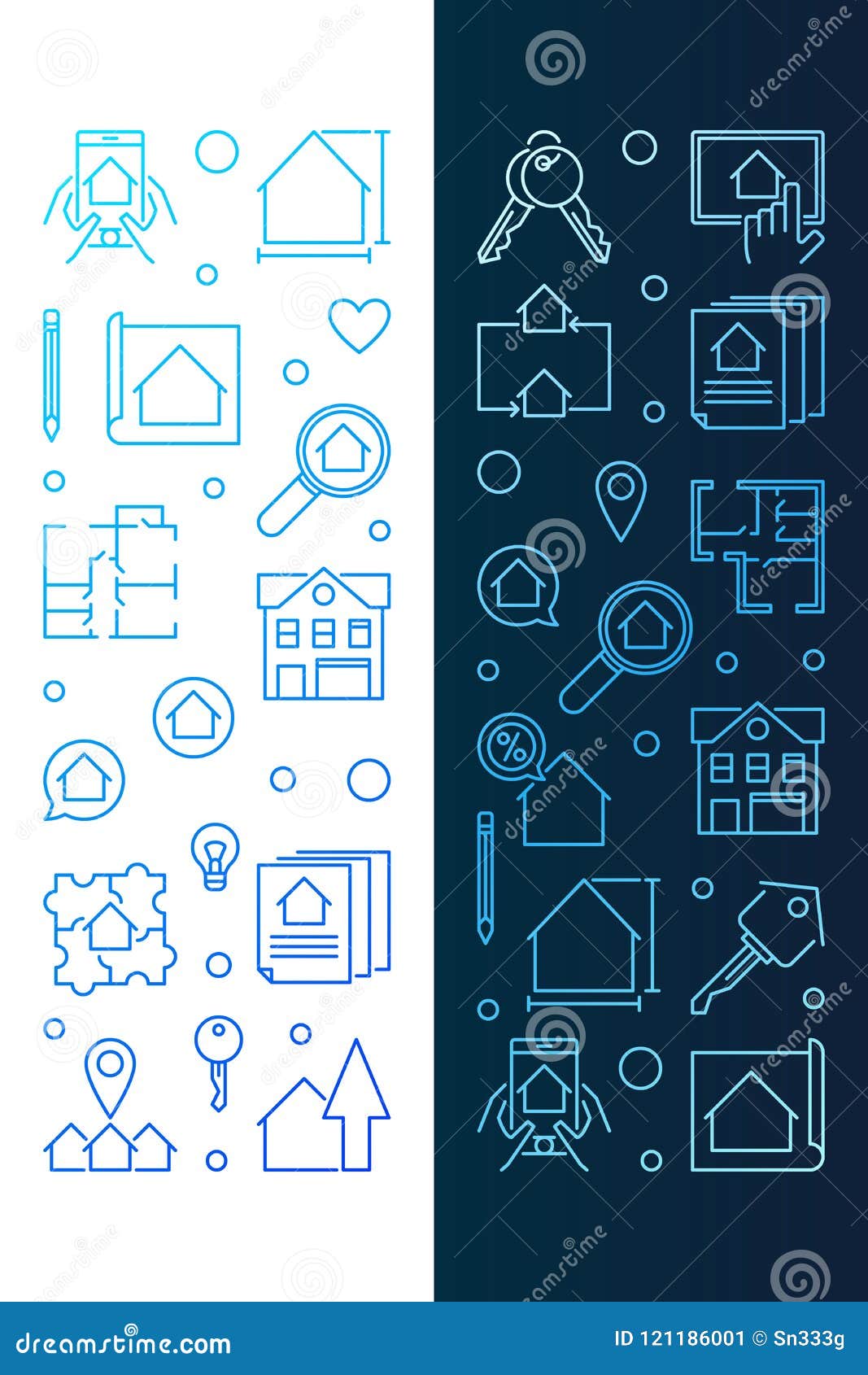 Real Estate Vector Vertical Banners Set in Thin Line Style Stock Vector ... Real Estate Vector Vertical Banners Set in Thin Line Style Stock Vector ...