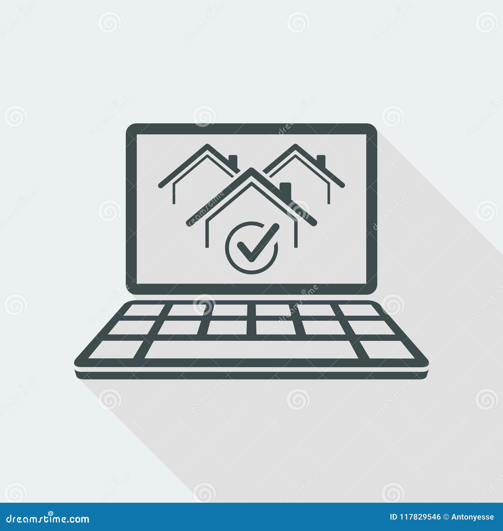 Real Estate Website Symbol - Vector Icon of Computer Application Stock ...