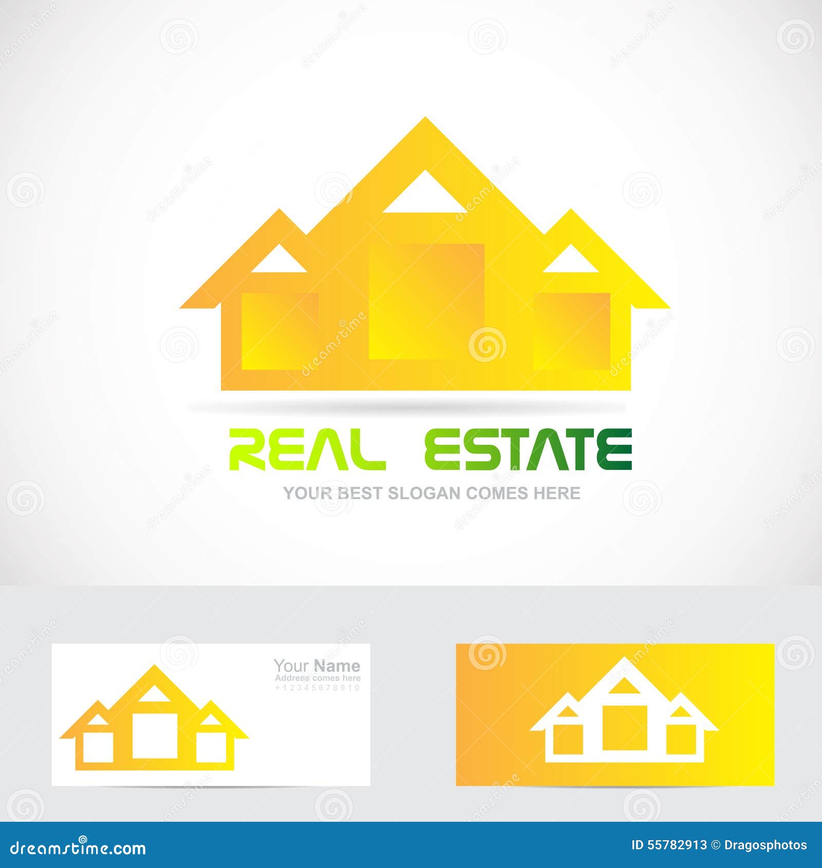 Real Estate Yellow House Logo Stock Vector - Illustration of vector ...