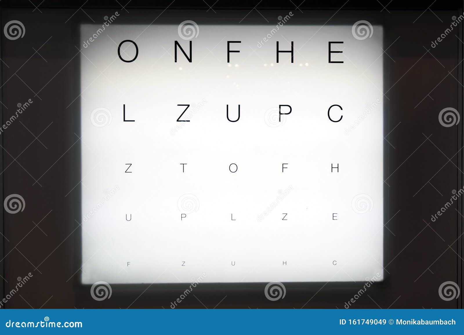 Eye Sight Chart with Letters in Different Sizes As Method for Vision ...