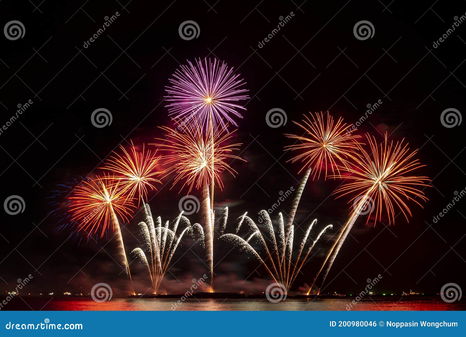 Real Fireworks Display Celebration Stock Photo - Image of festival ...