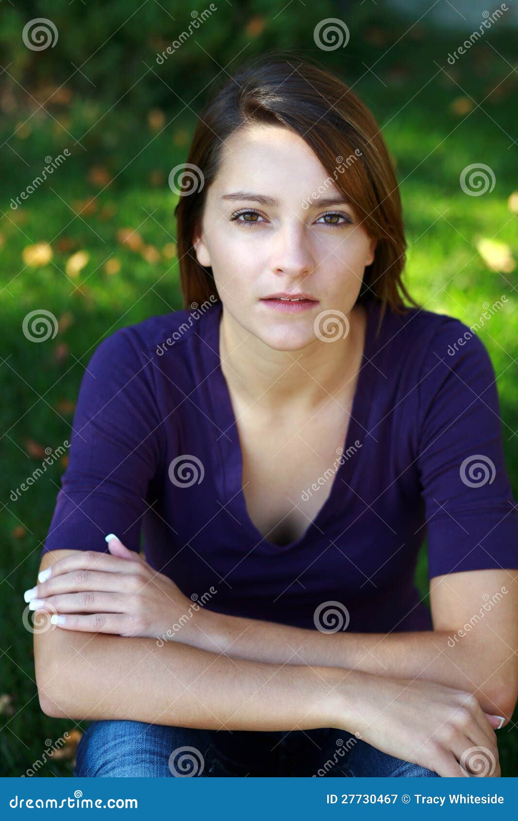 Real Girl with Serious Expression Stock Image - Image of pretty, female ...
