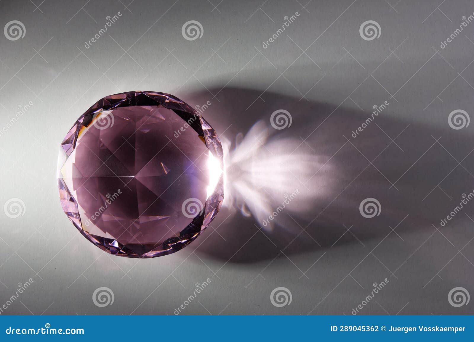 Real Glass Object with Shadows Formed As Diamond on White Table Stock ...