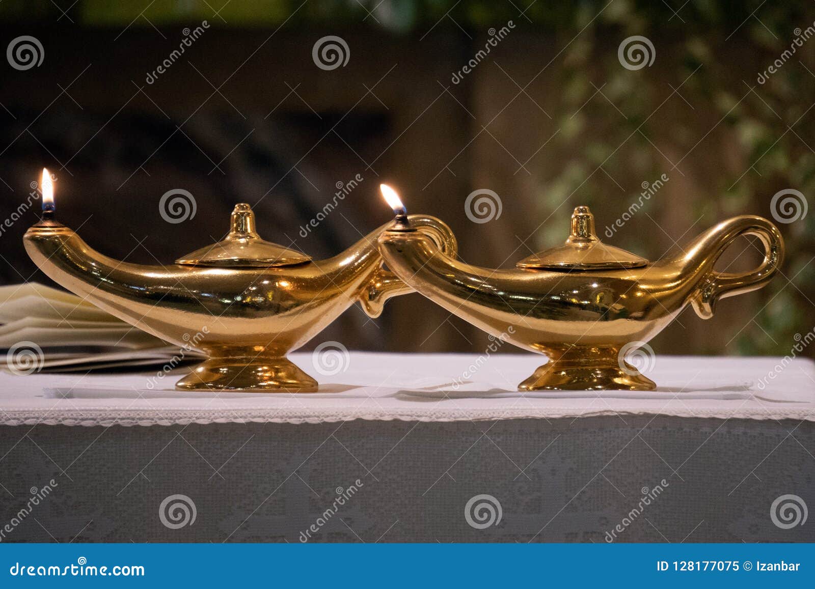 Real gold aladdin lamp stock image. Image of mystery - 128177075